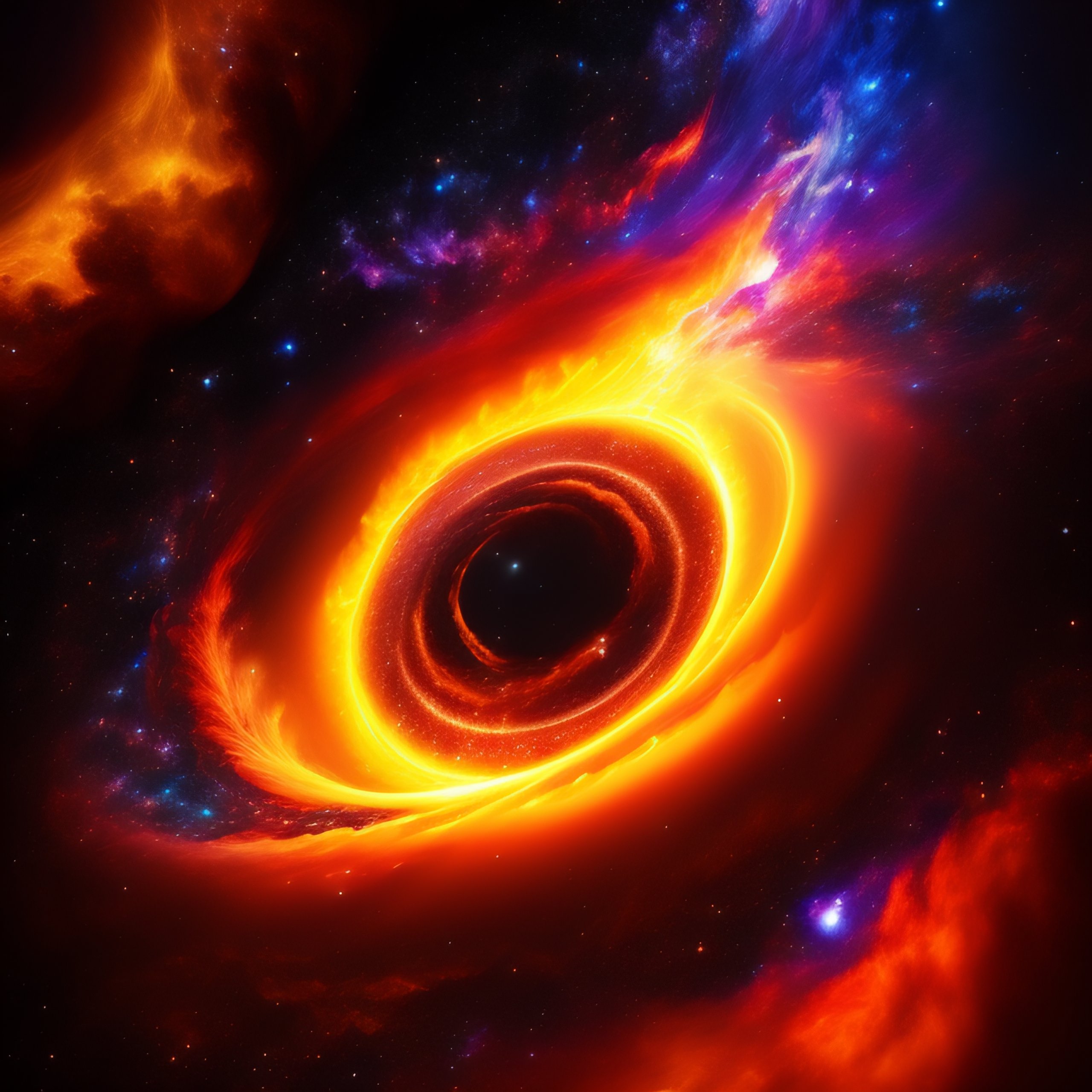 Lexica - Galaxy made of flames, detailed