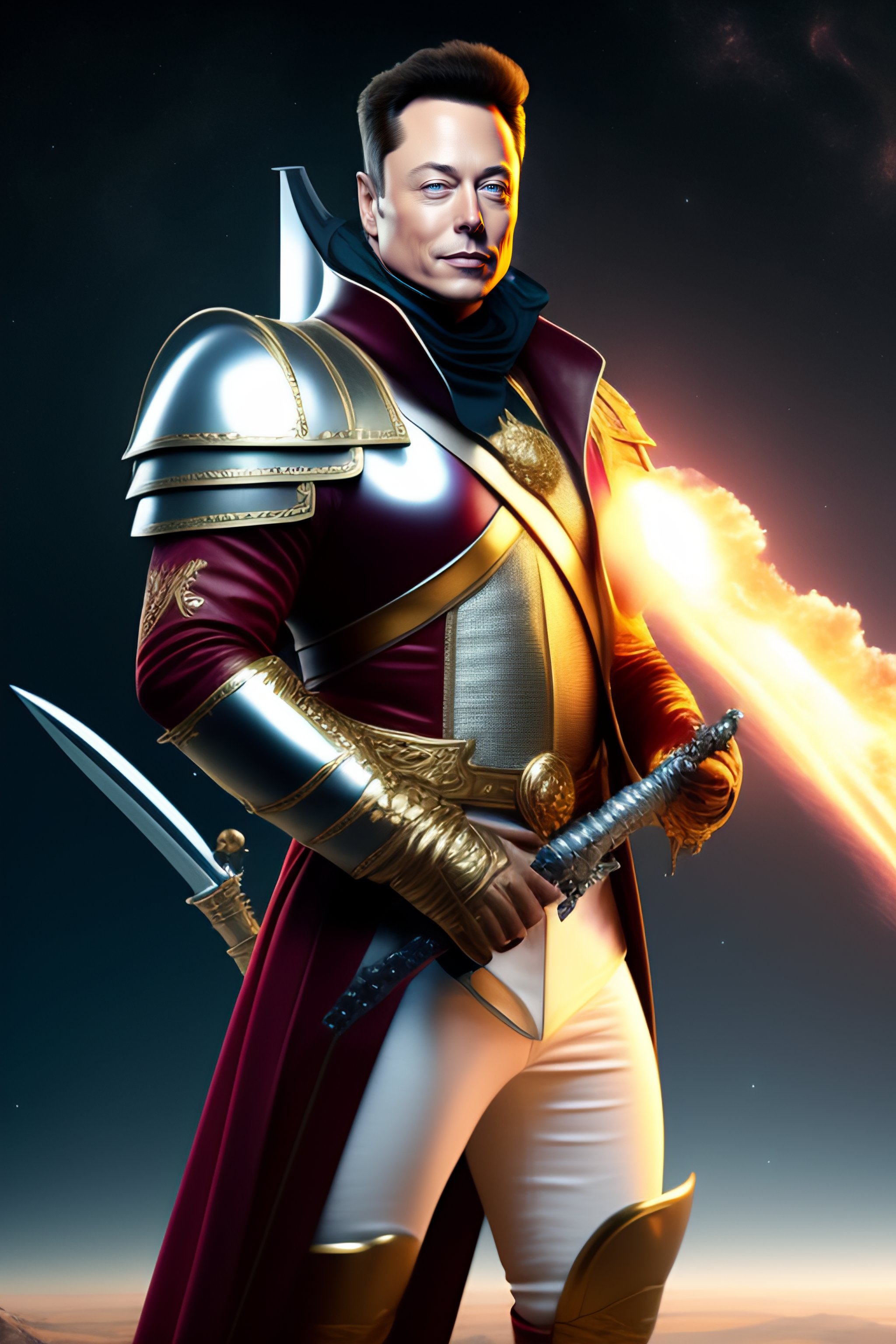 Lexica - Zoomed out. Realistic 3D representation of elon musk wearing a ...