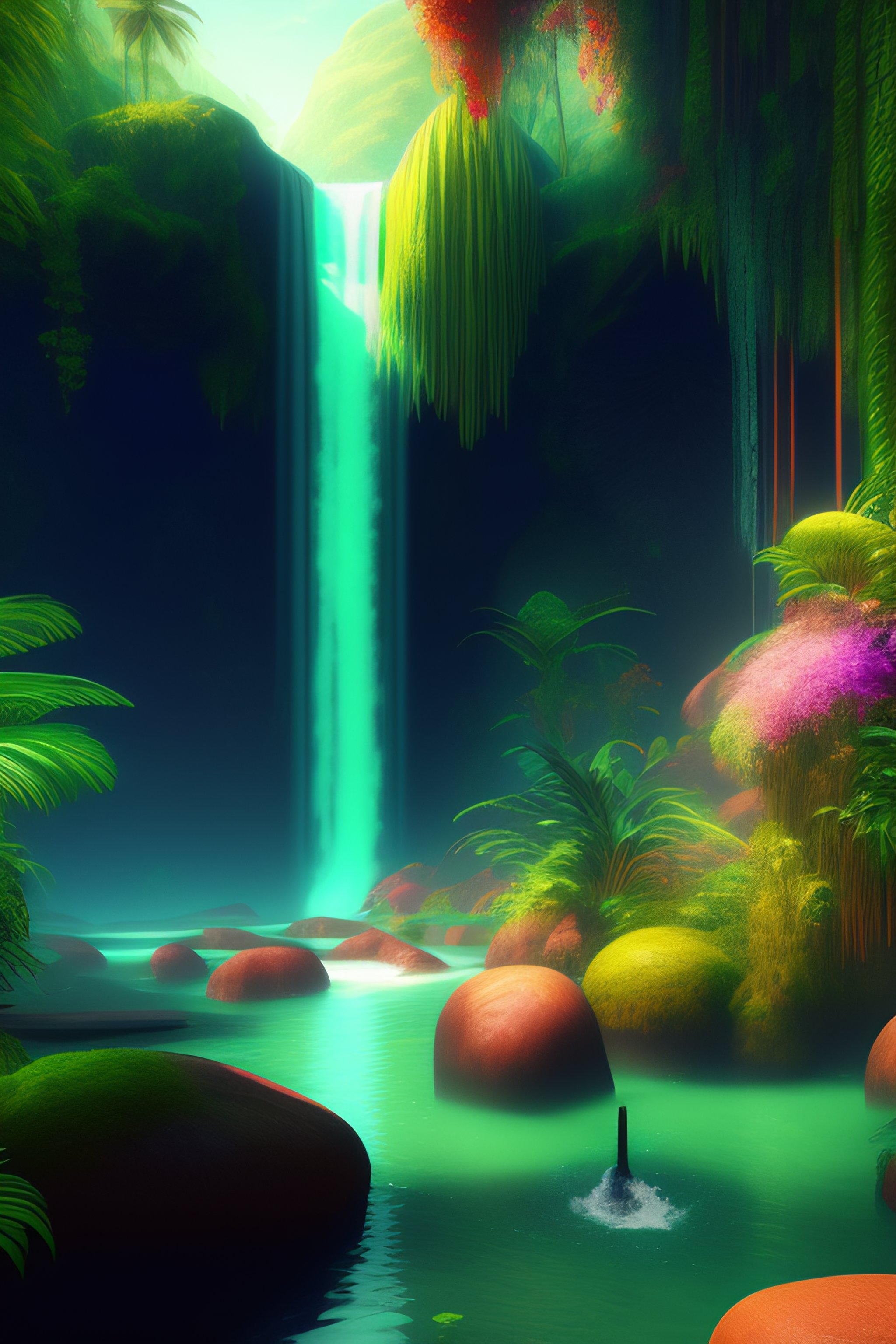 Lexica - A digital image of a dense and tropical rainforest using V-Ray ...