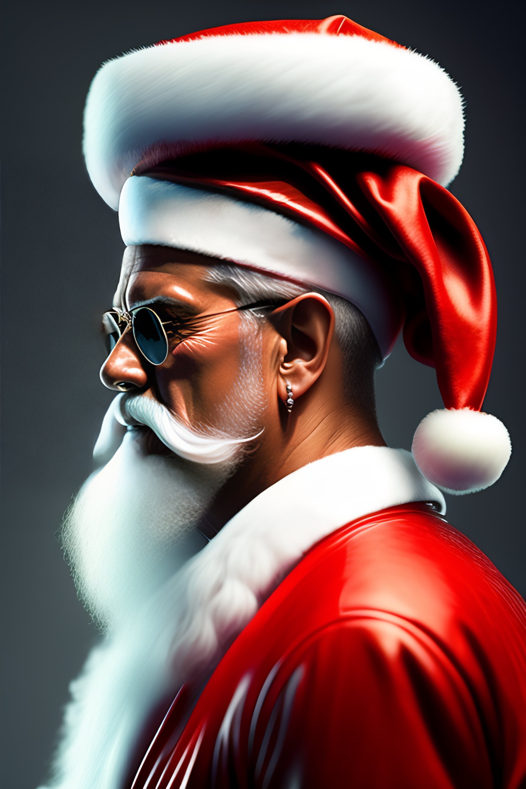 Lexica - Santa Claus ciborg punk with a mohawk in 2500