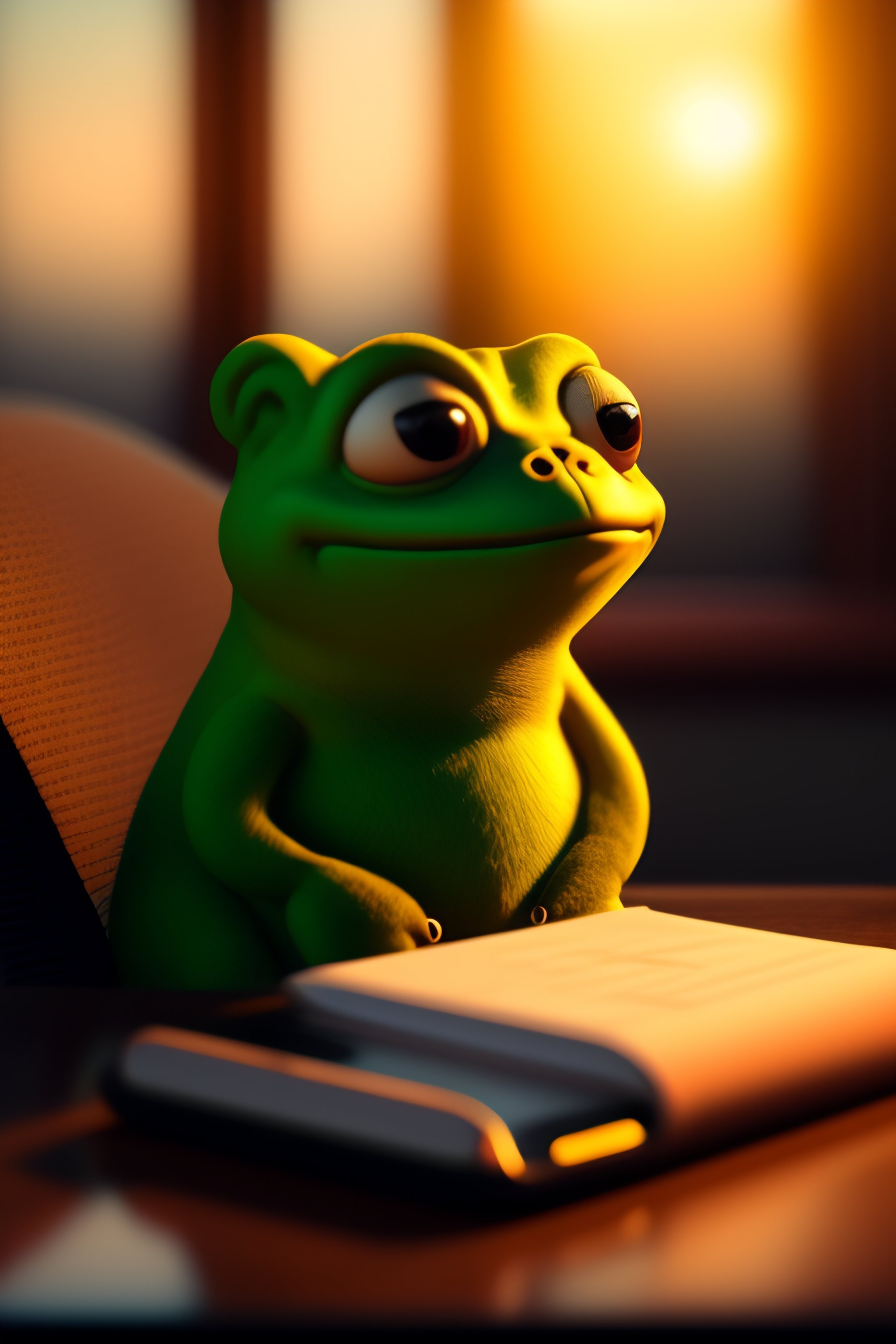 Lexica - An exhausted pepe the frog commiting tax fraud, paperwork ...