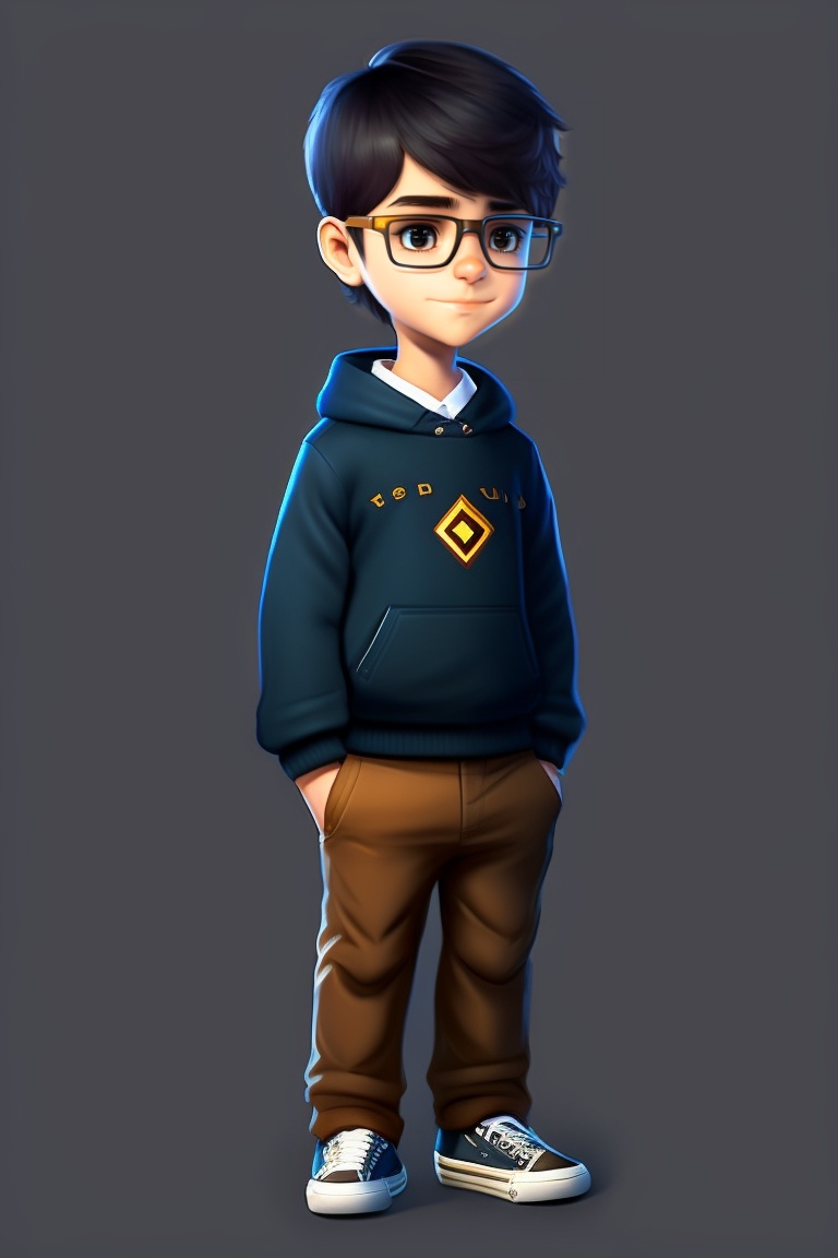 Lexica - Boy cartoon, full body, DARK EYES