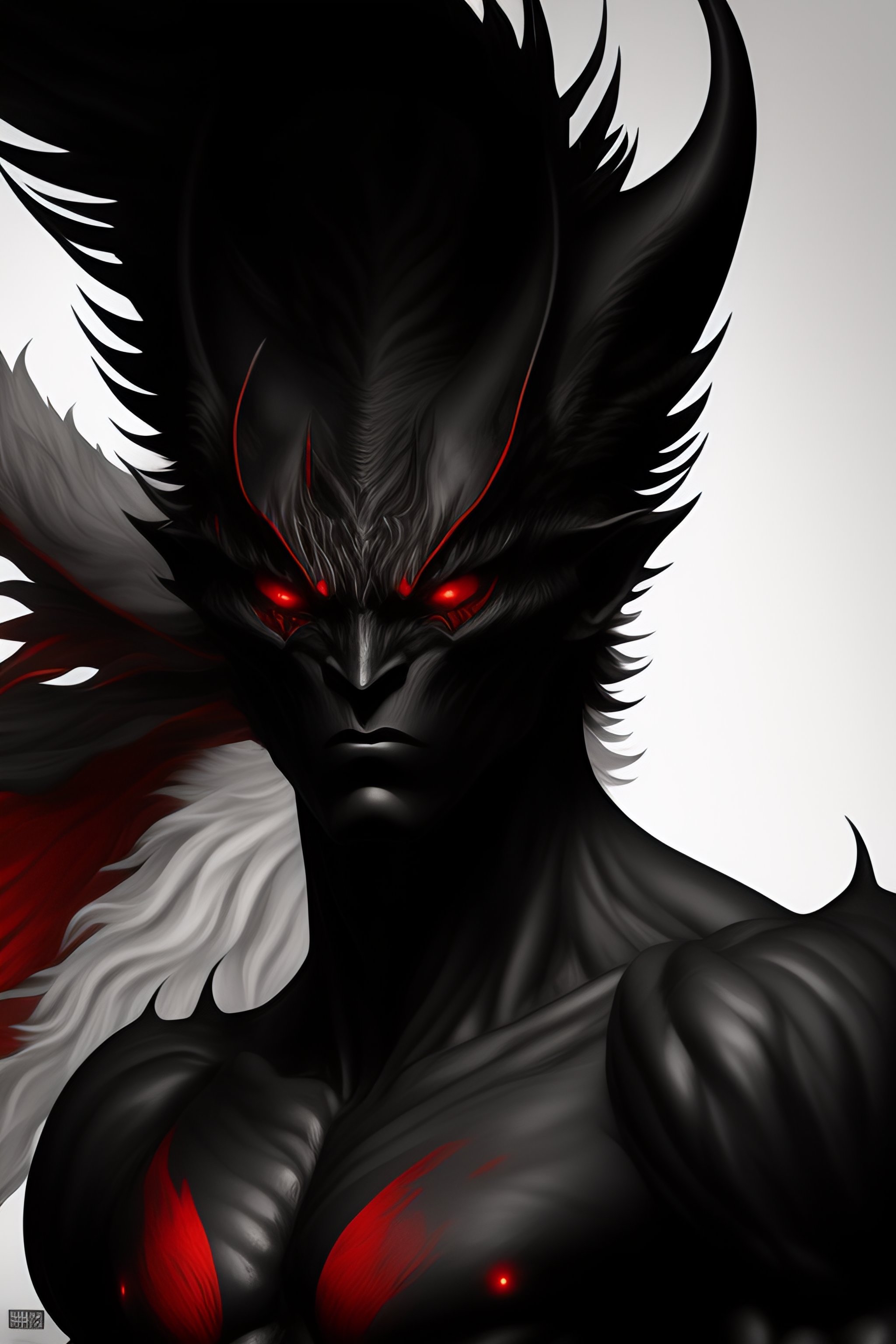 Lexica - Dark tall humanoid creature with red eyes and claws, highly ...