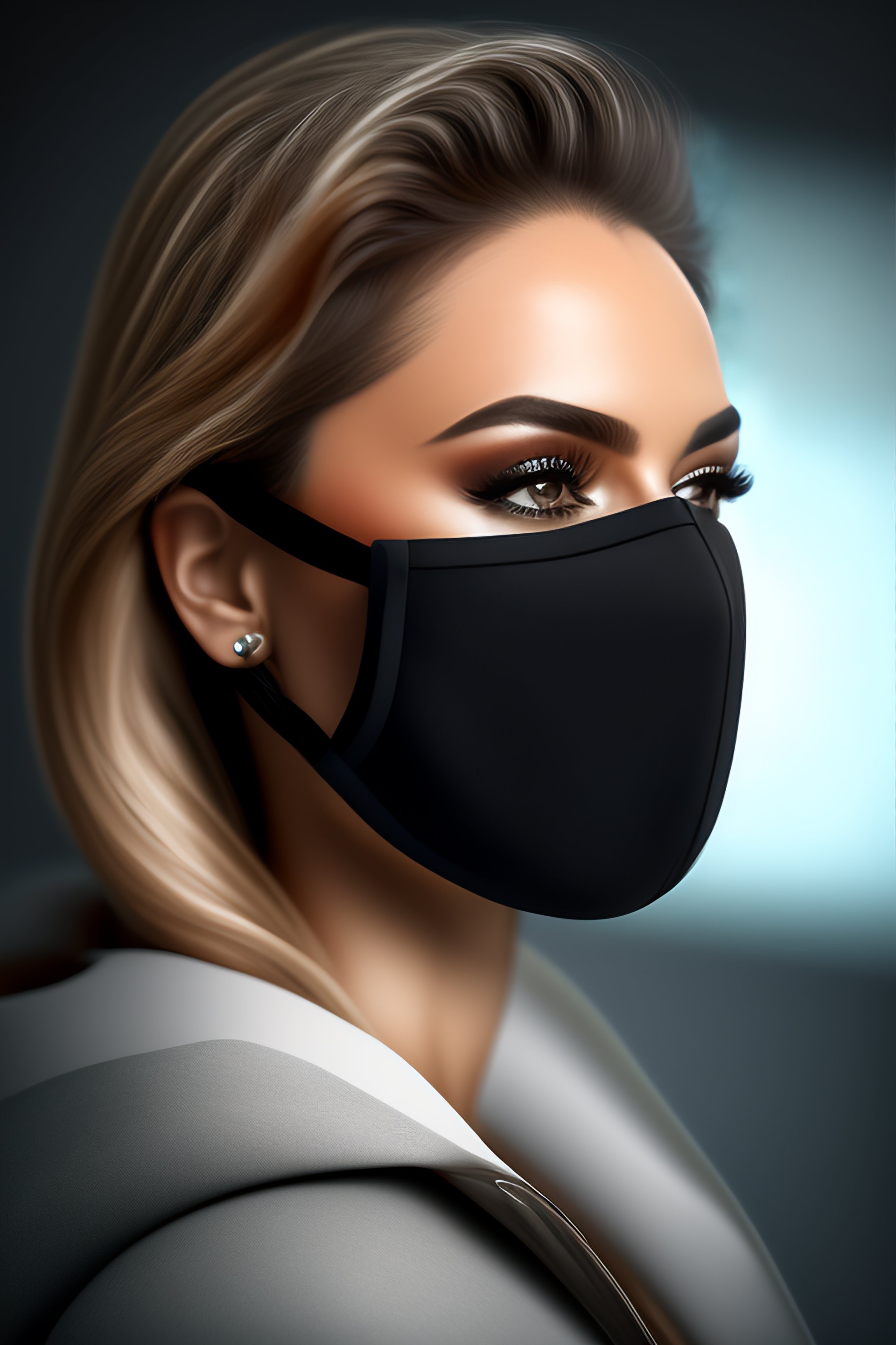 Lexica - Realistic utra face mask with br brushed background
