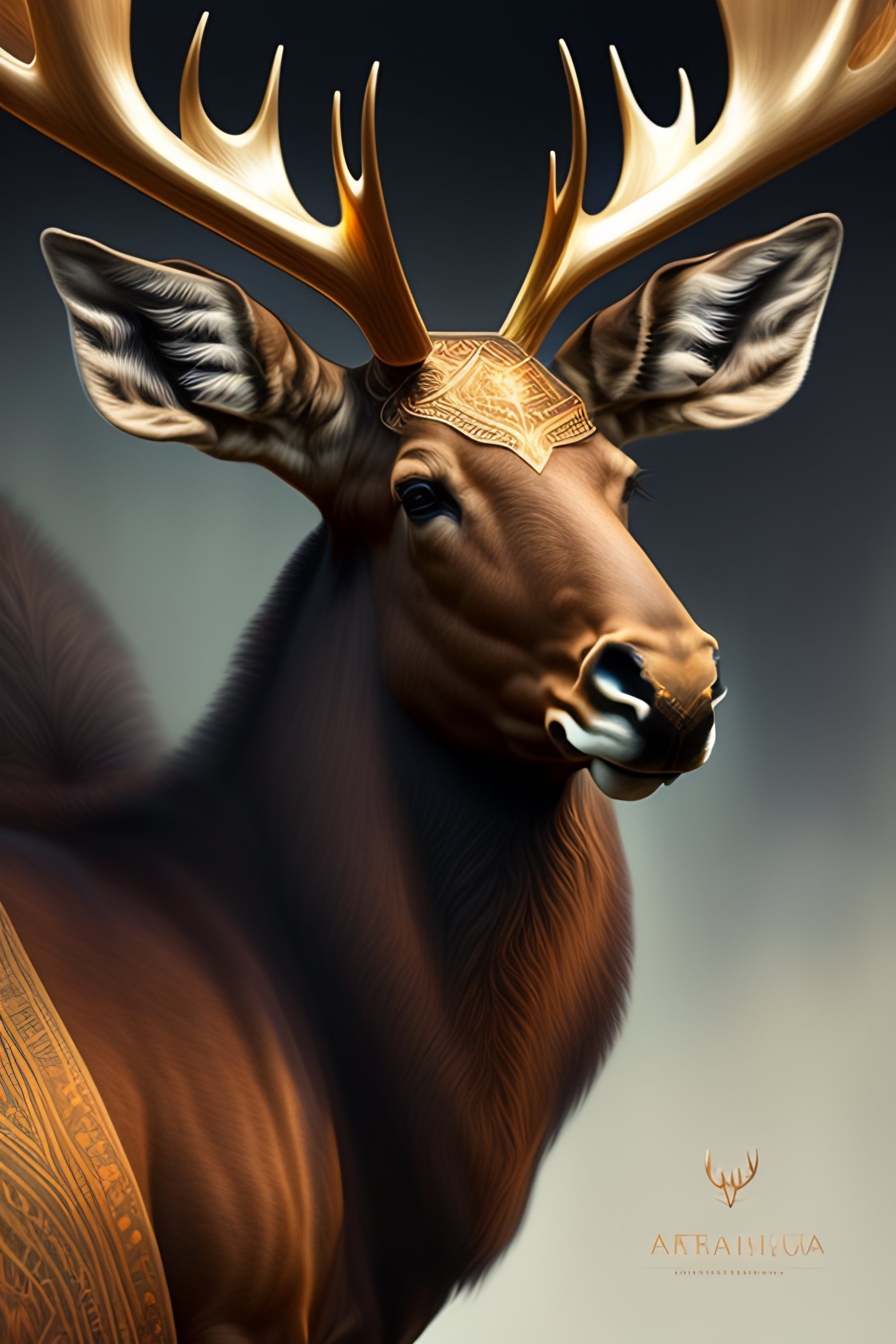 Lexica - Geometric moose with antlers, intricate, elegant, highly ...