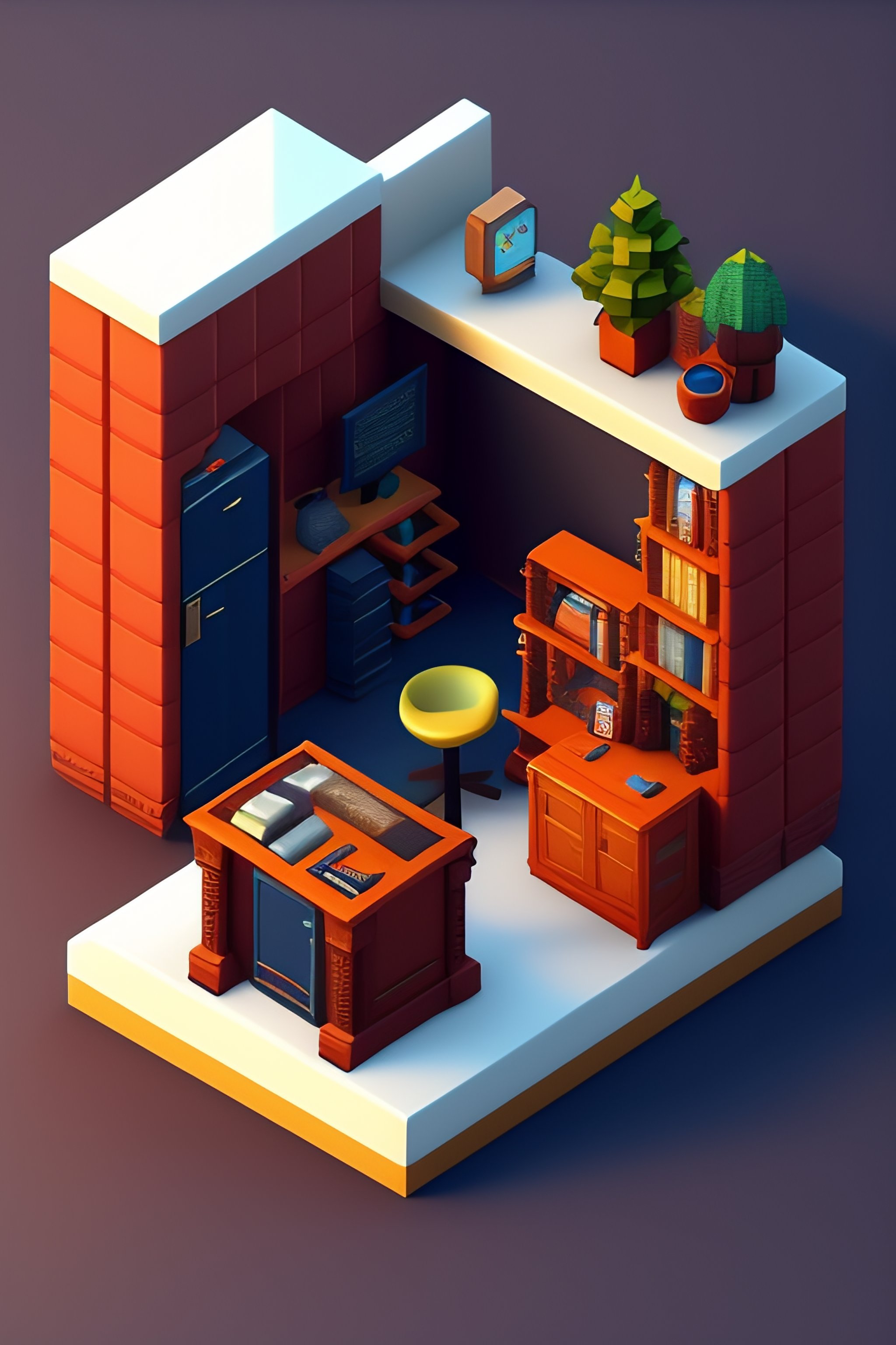 Lexica - Detailed isometric programmer's office, pixel art, unreal ...