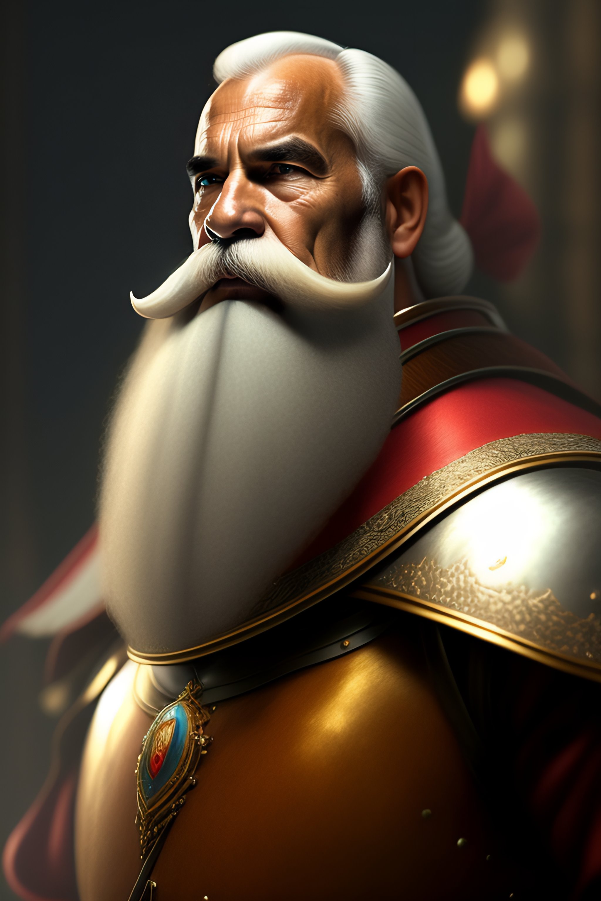 Lexica - An old knight with a big white mustache