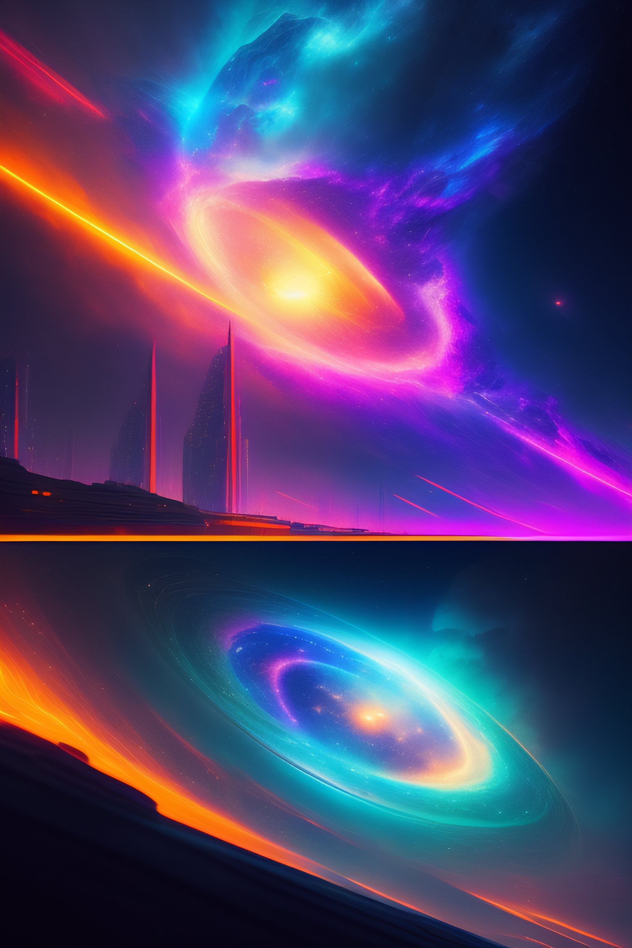 Lexica - Ultradetailed illustration of an energy spell in a galaxy ...