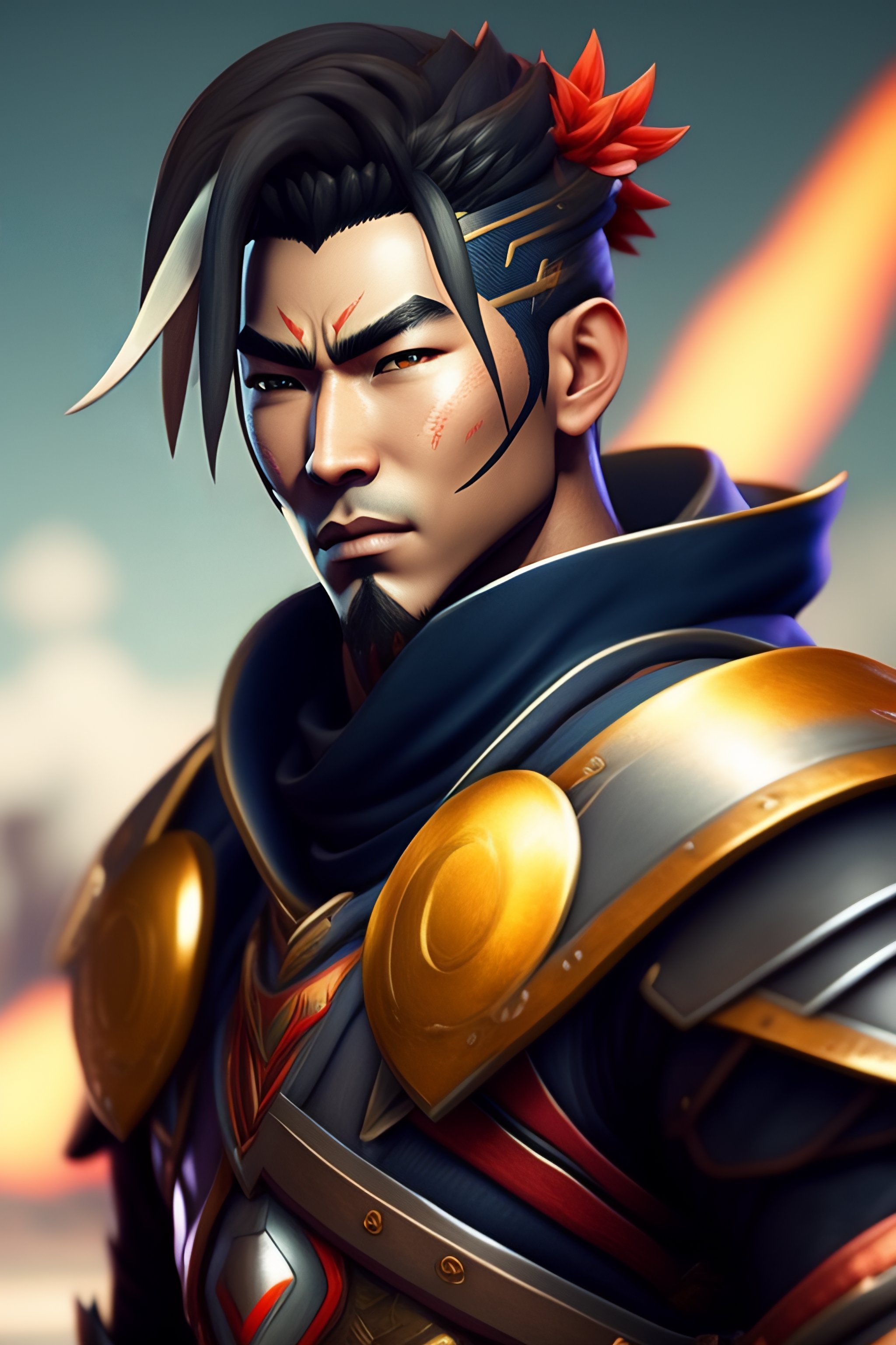 Lexica - Genji Overwatch, God of War Ragnarok style