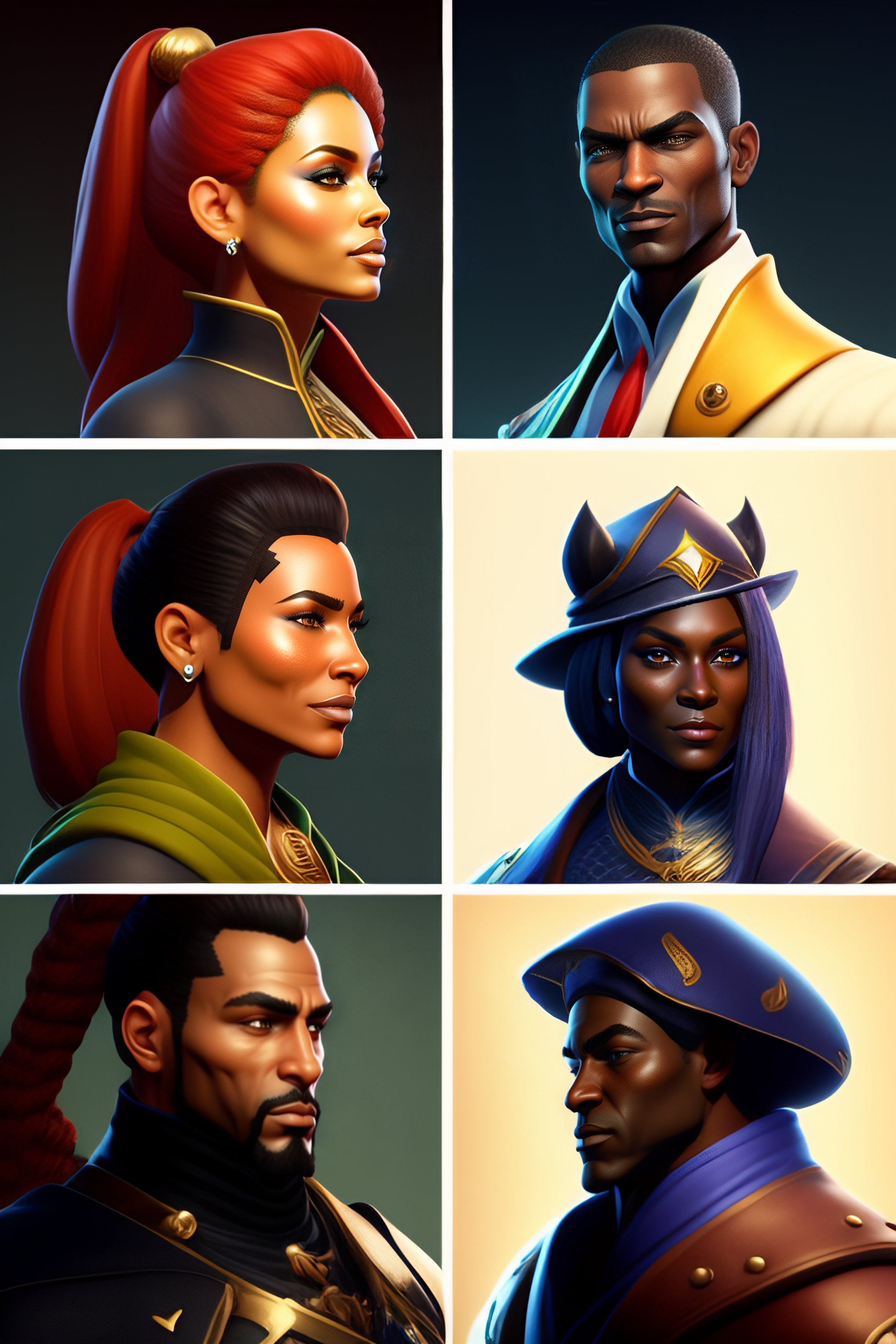 Lexica - Game character in various angles.