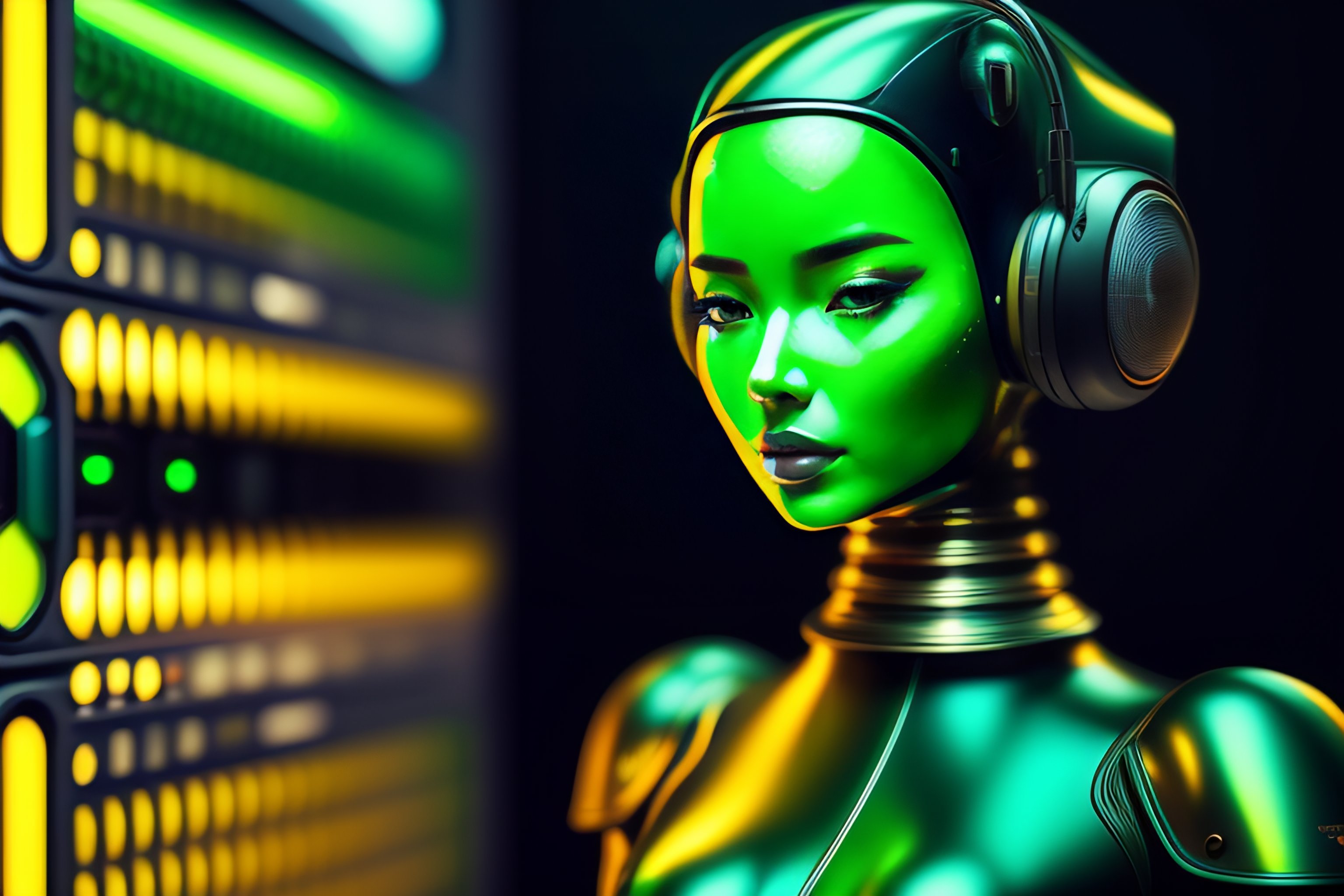 Lexica - A photo image a laptop with a green background and the words ...