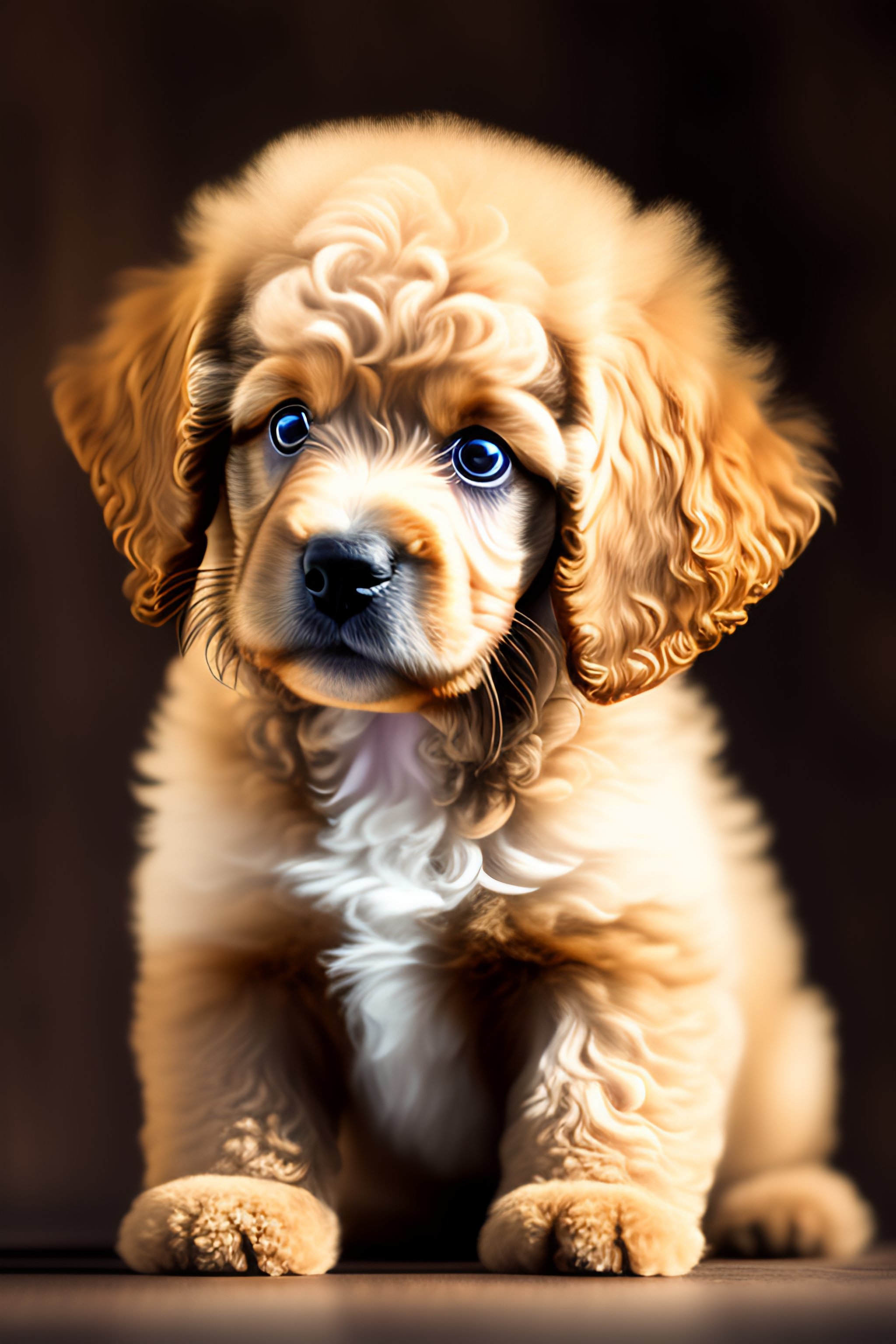 Lexica - Blonde poodletoy puppy with boxing
