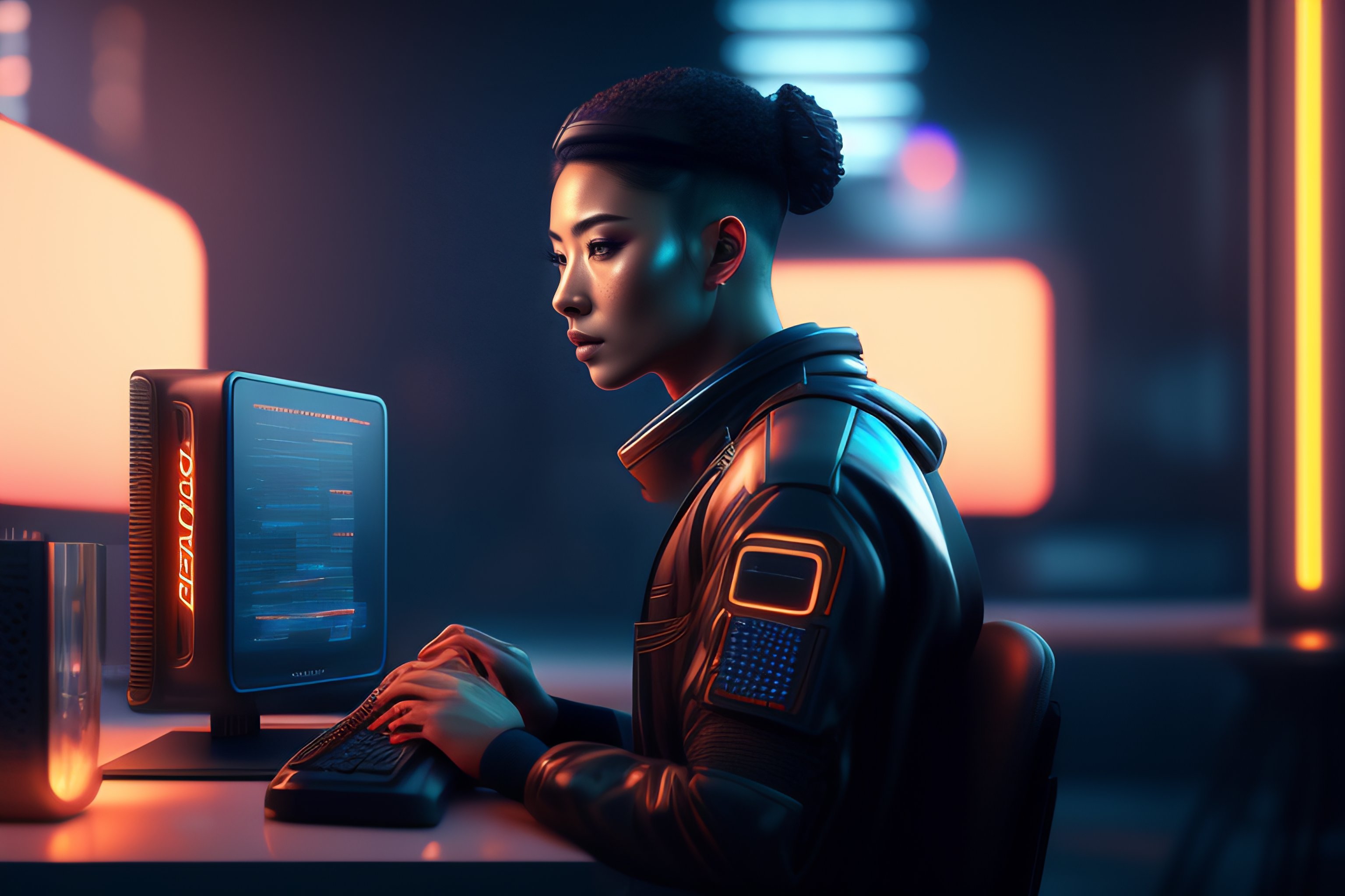 Lexica - Photorealistic and hyper detailed illustration of an AI typing ...