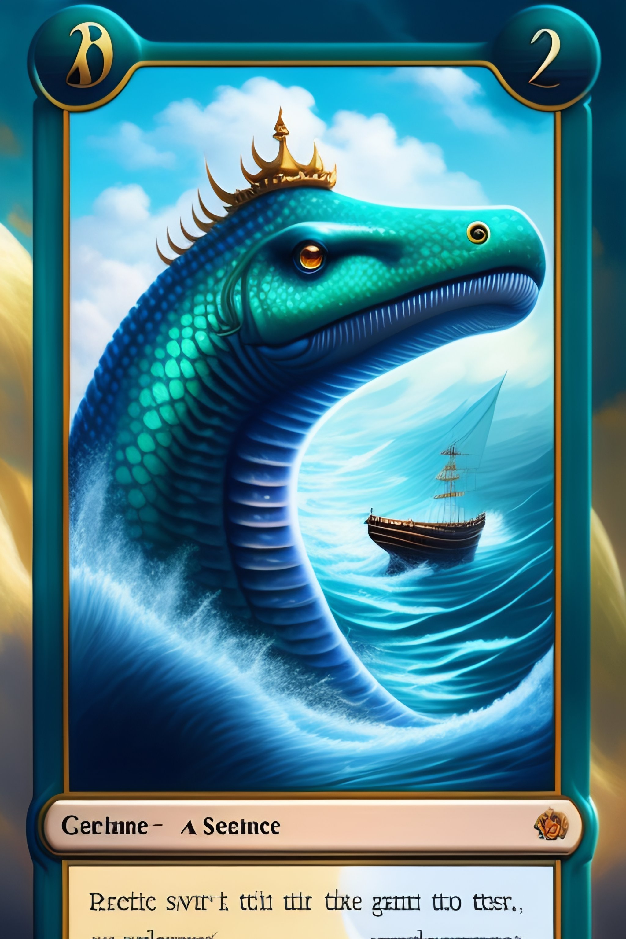 Lexica - A huge sea serpent with adorable eyes in the art style of ...