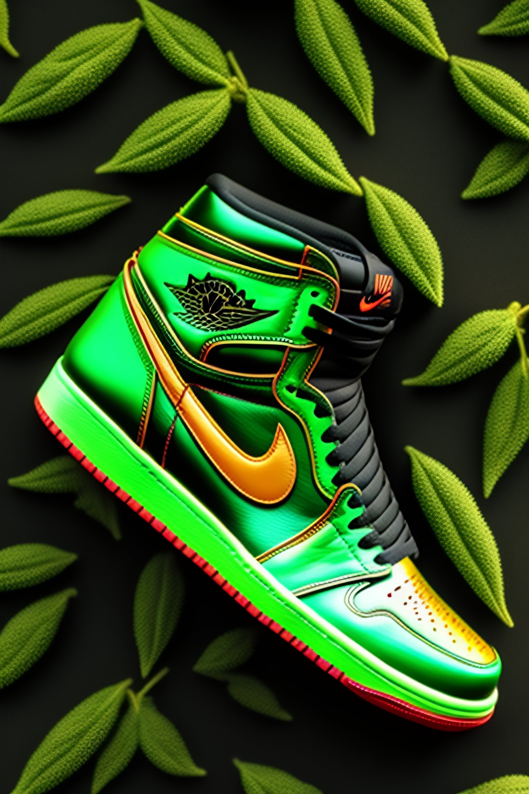 Lexica - Nike jordan 1 "chicago" colorway made of marijuana leaves ...