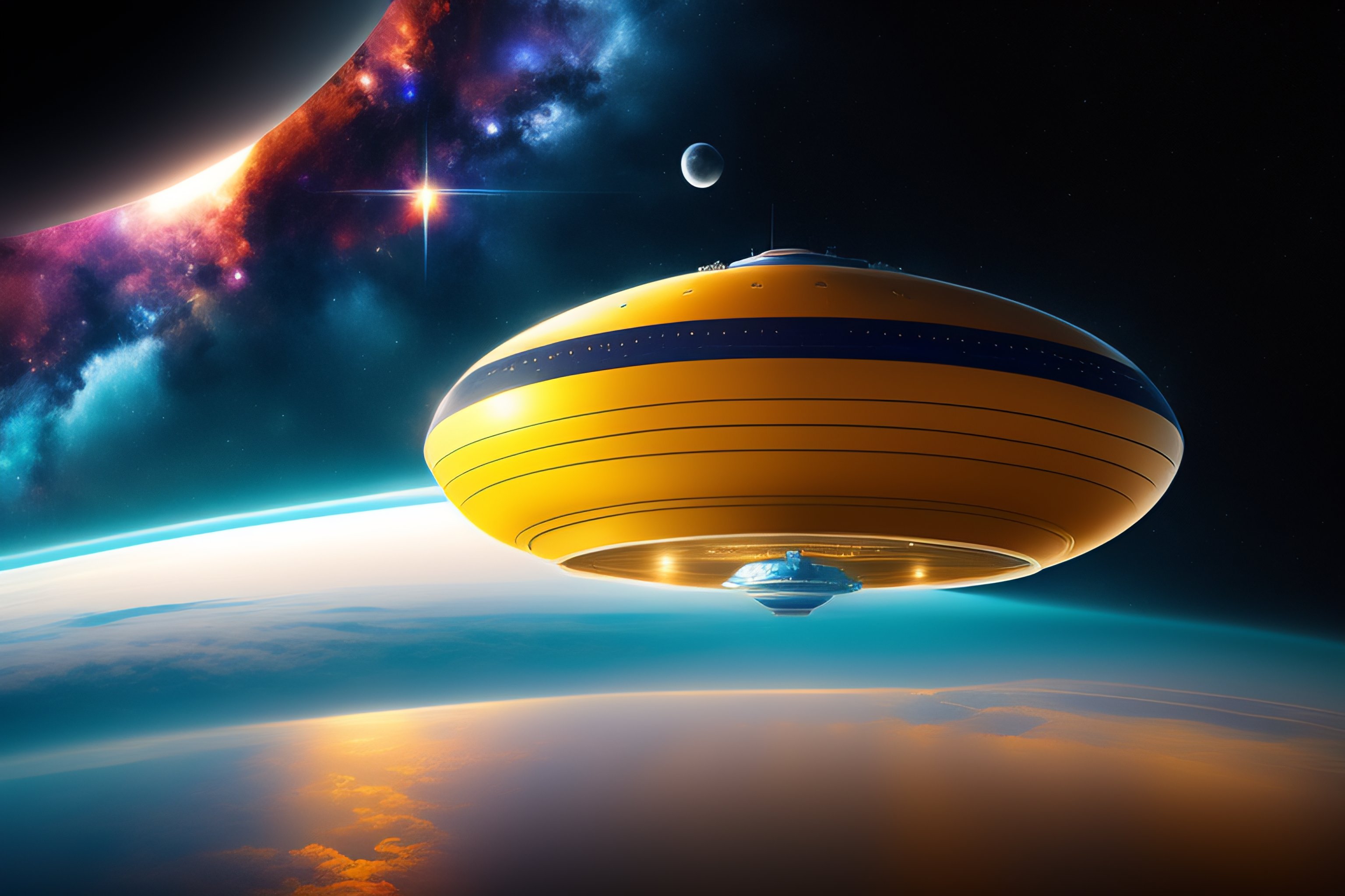 Lexica - Space ship floating in space