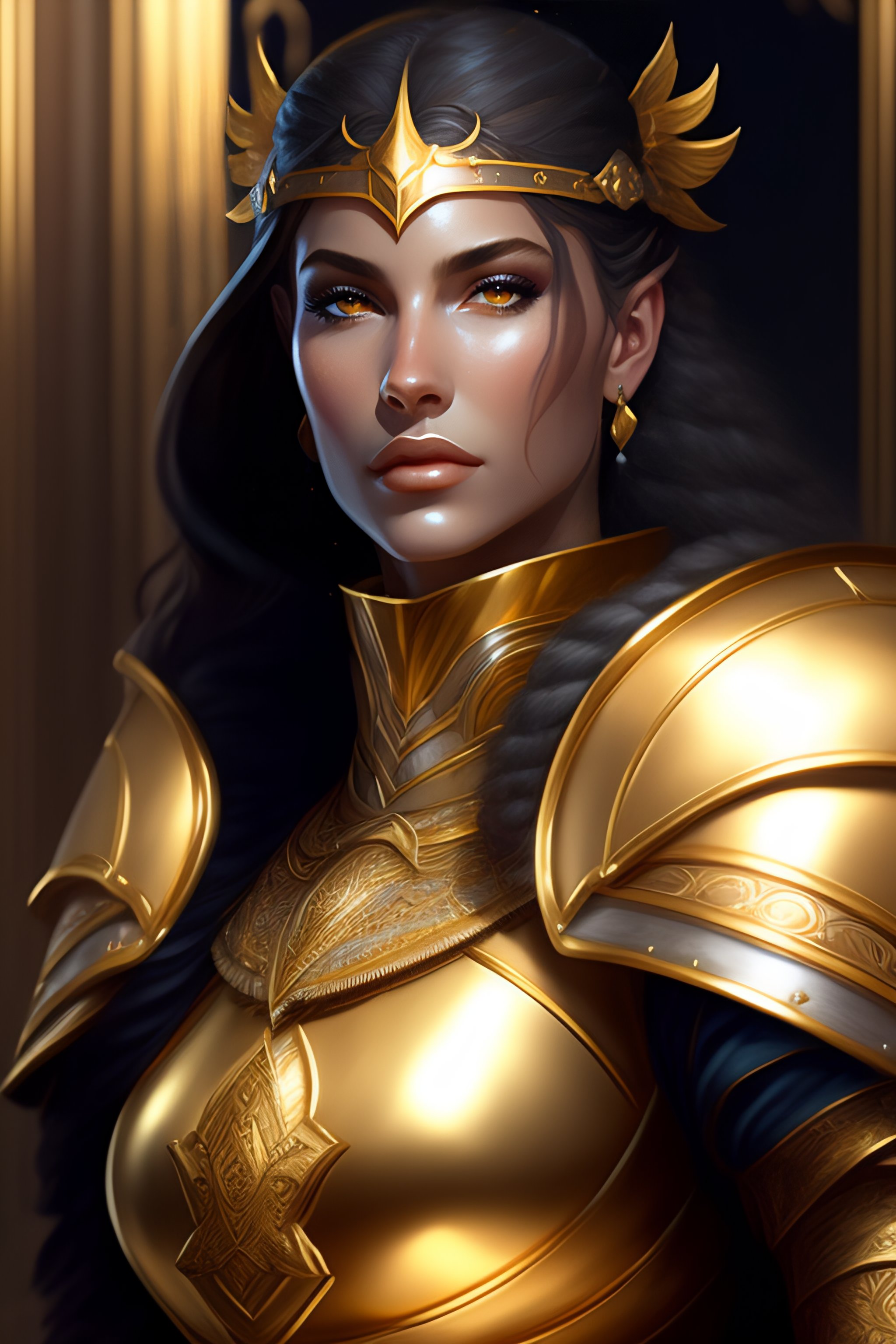 Lexica - Painted portrait of as a paladin, intricate armor, d&d, gold and silver, heavenly light ...