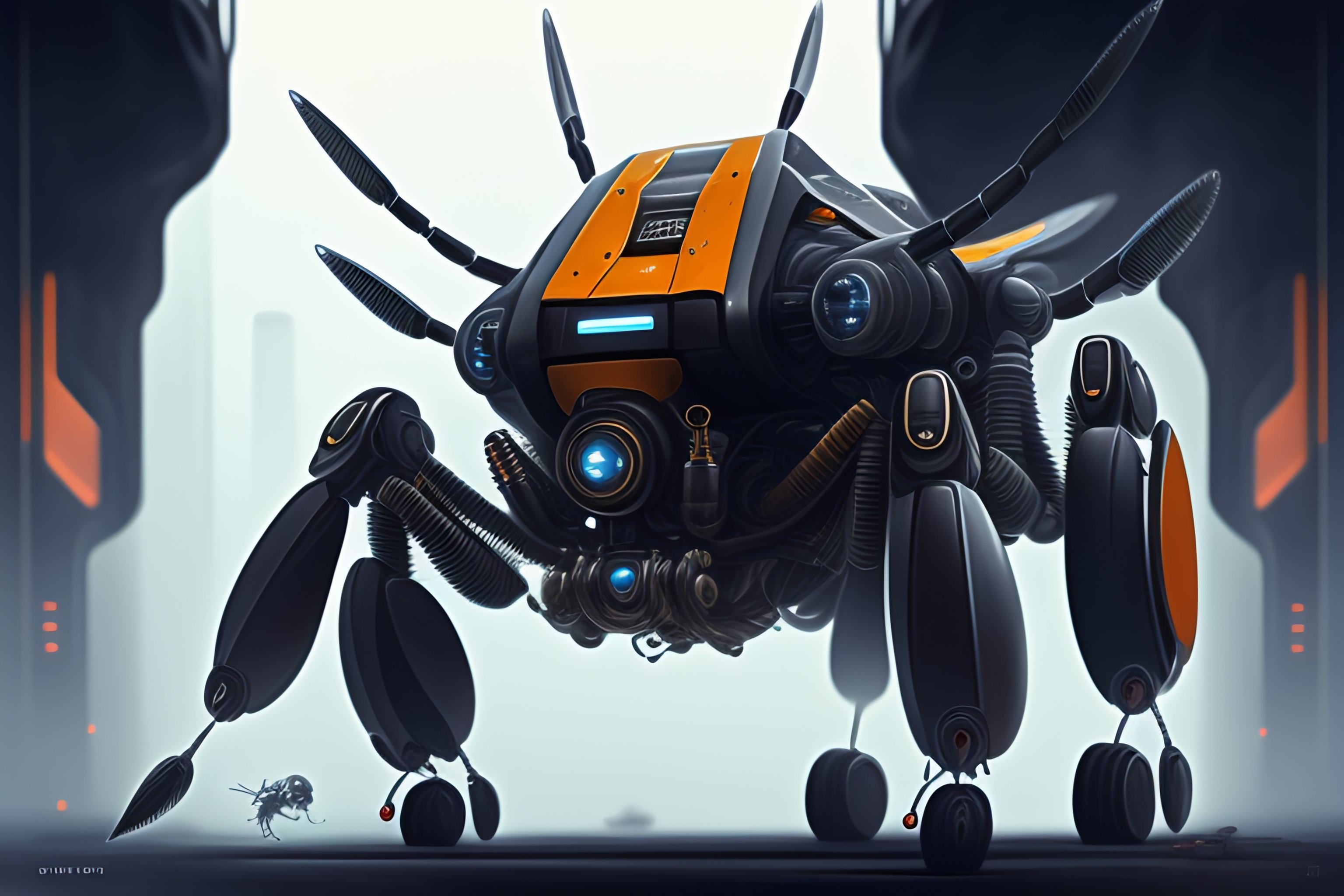 Lexica - Mechanical robot spider with robot girl upper half, concept ...