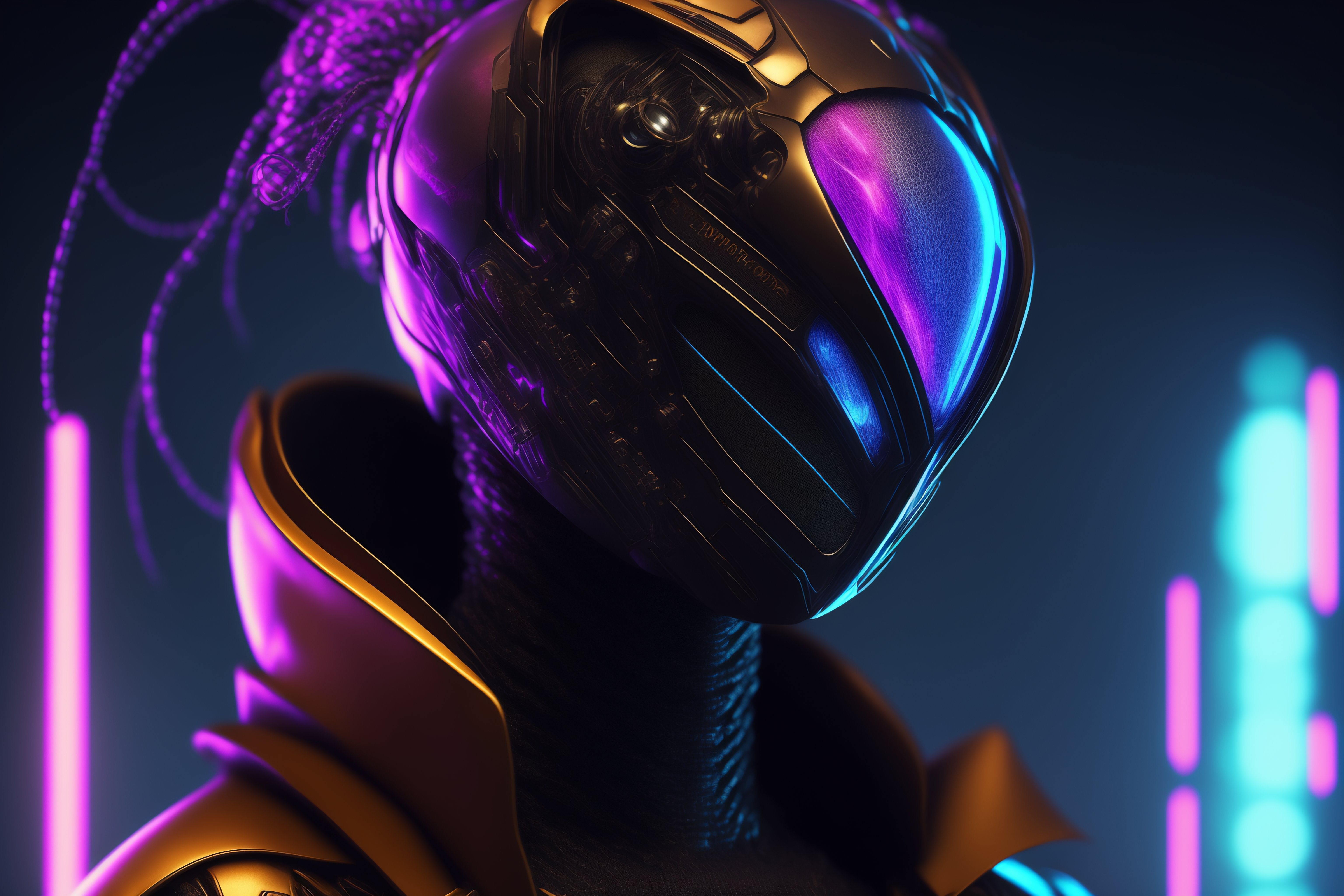 Lexica - Cyberpunk spider with human head