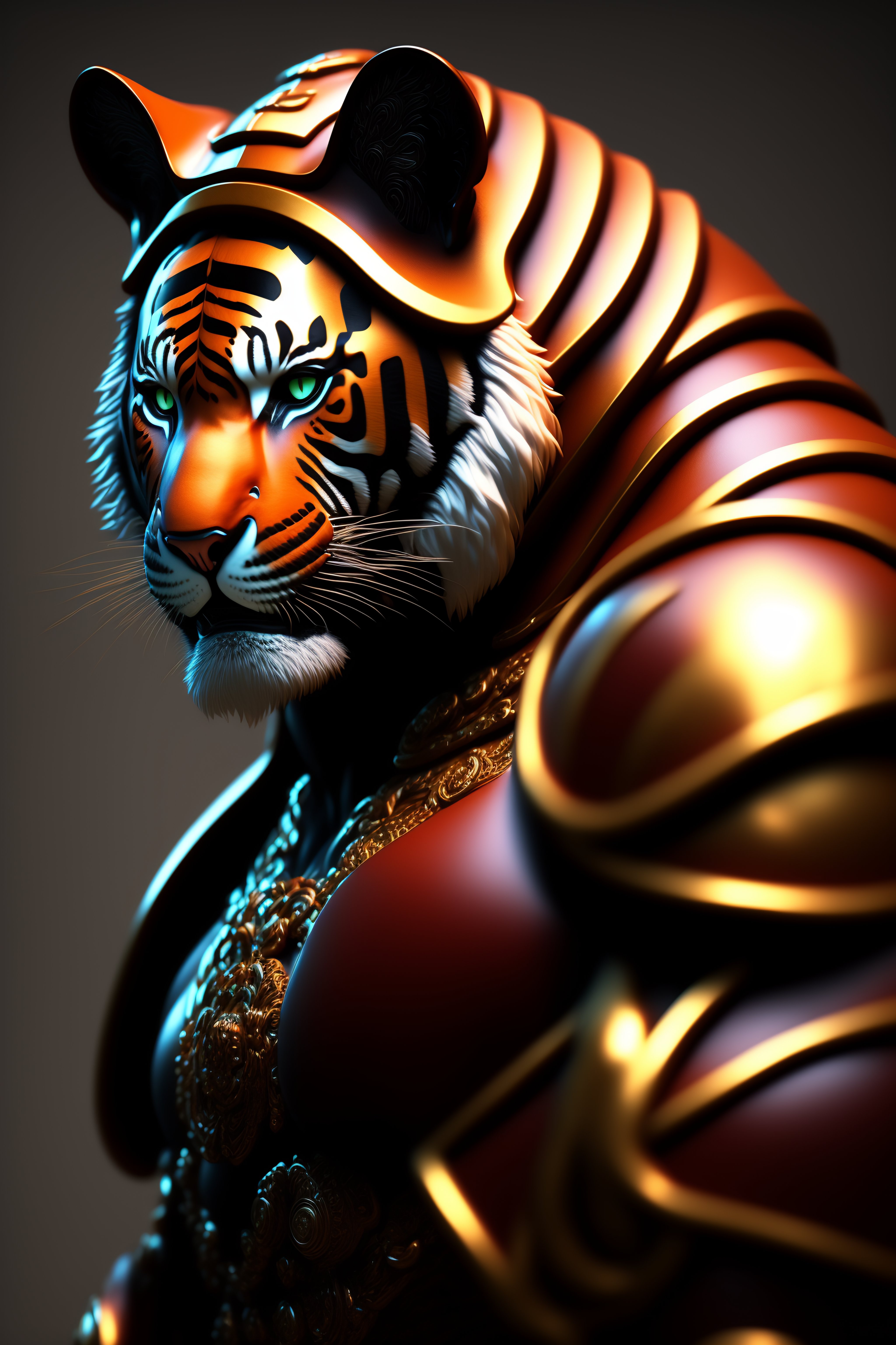 Lexica - 3d humanoid Tiger virgol warrior