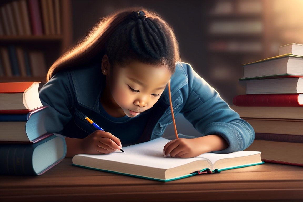 Lexica - A picture of a human student surrounded by books and studying ...