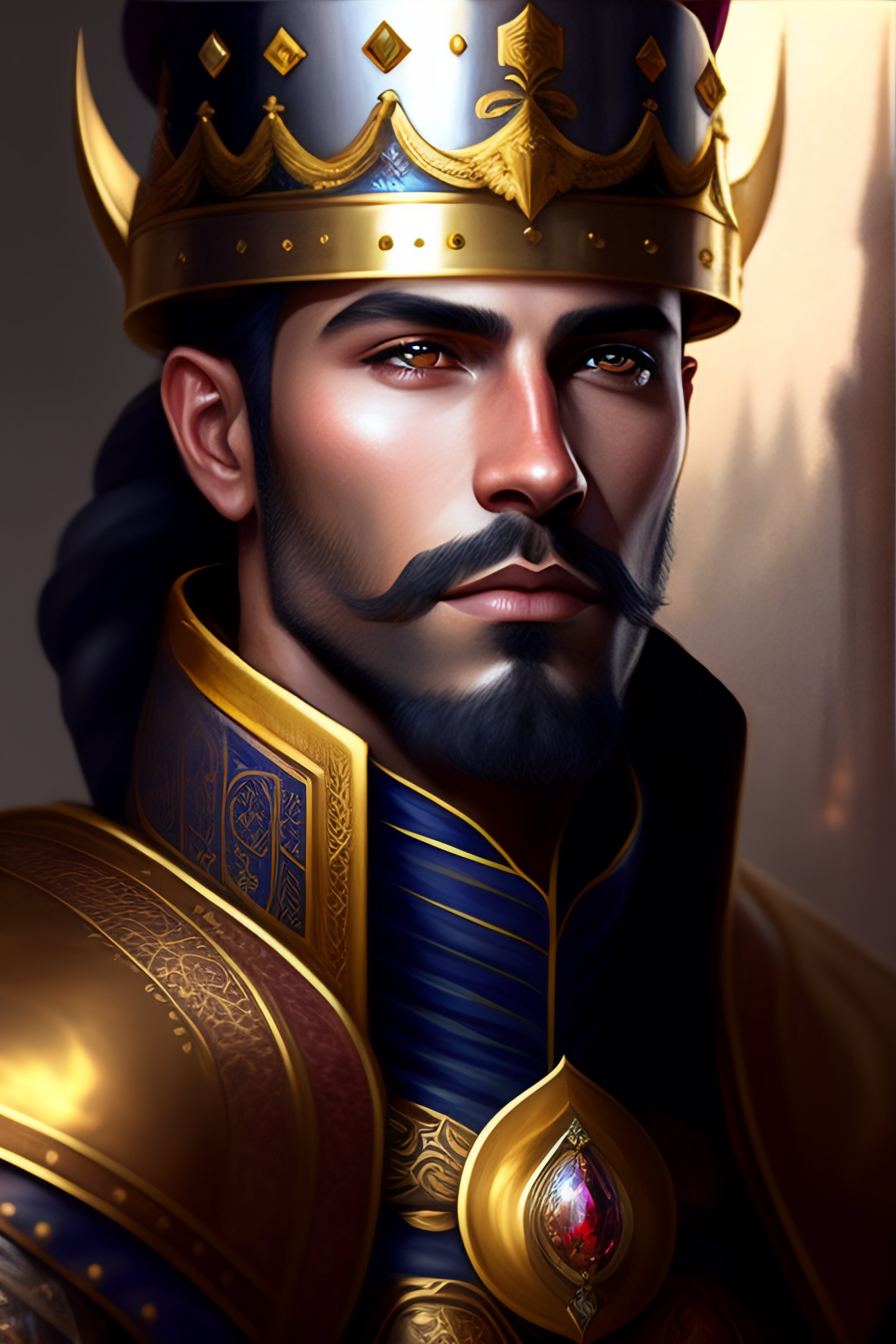 Lexica - Painted portrait as king solomon, steampunk, intricate armor ...