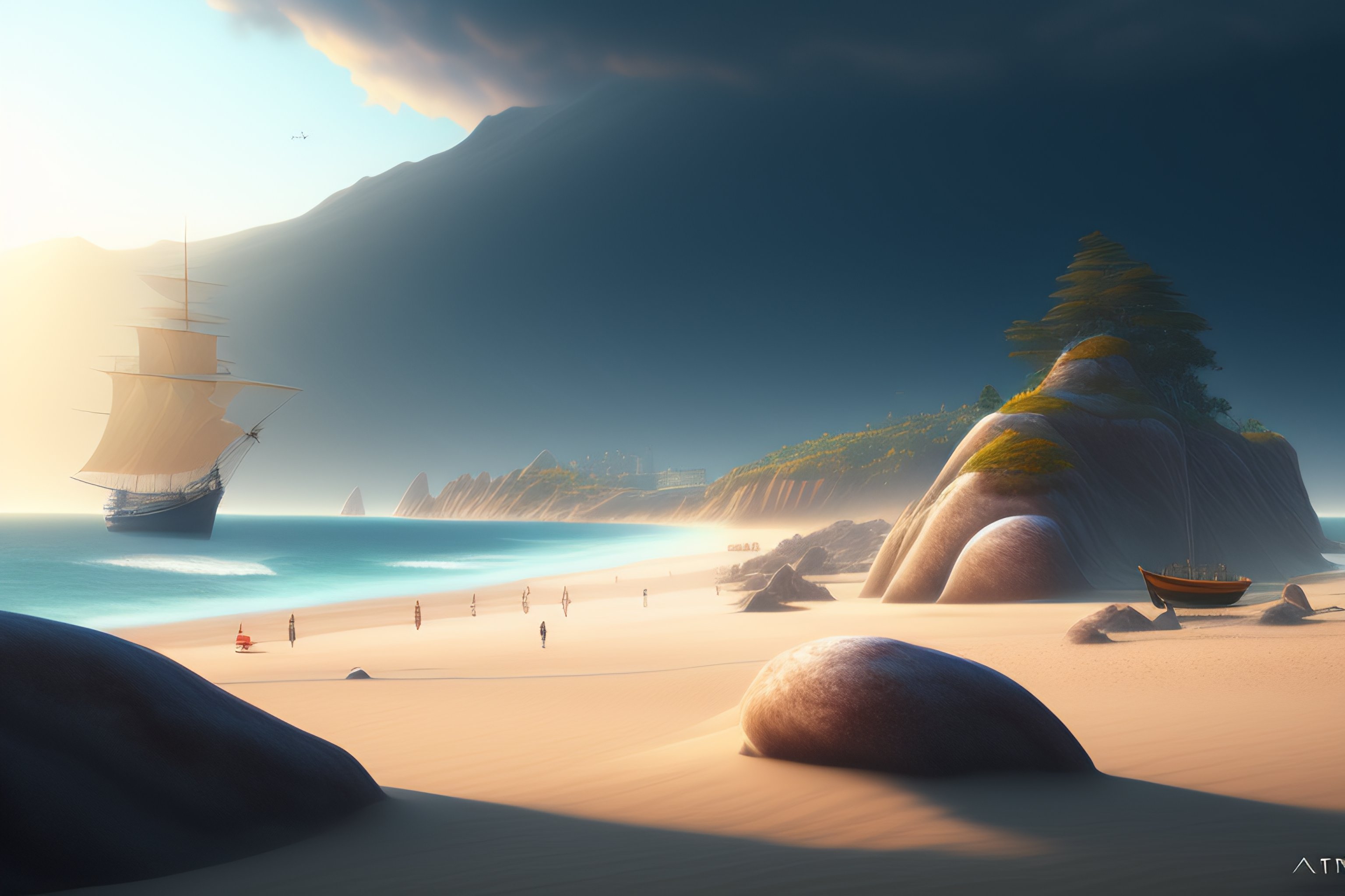 Lexica - Harbour beach landscape vista concept art by Galen Rowell, 16k ...