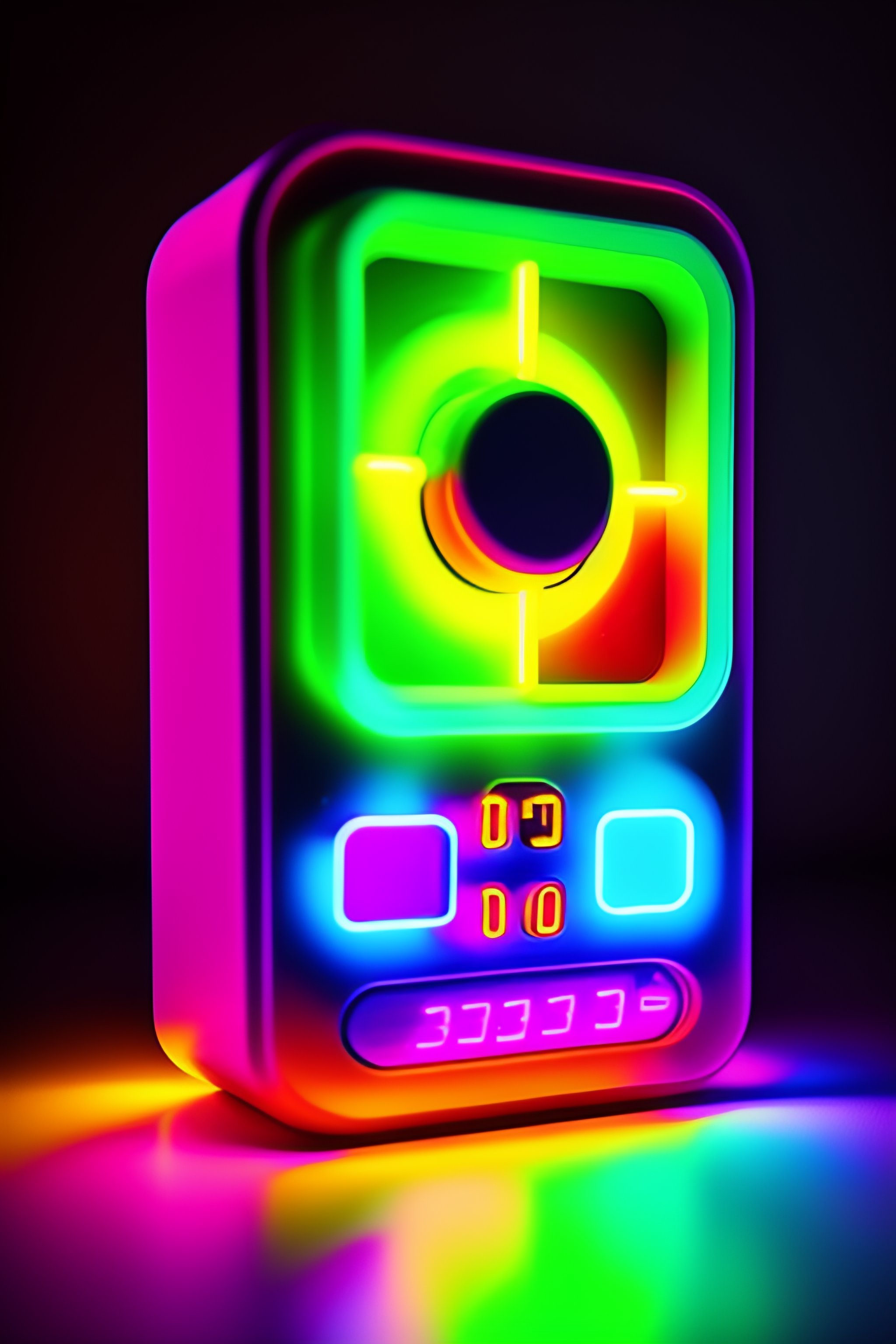 Lexica - Baby martian retro neon alarm clock from the future