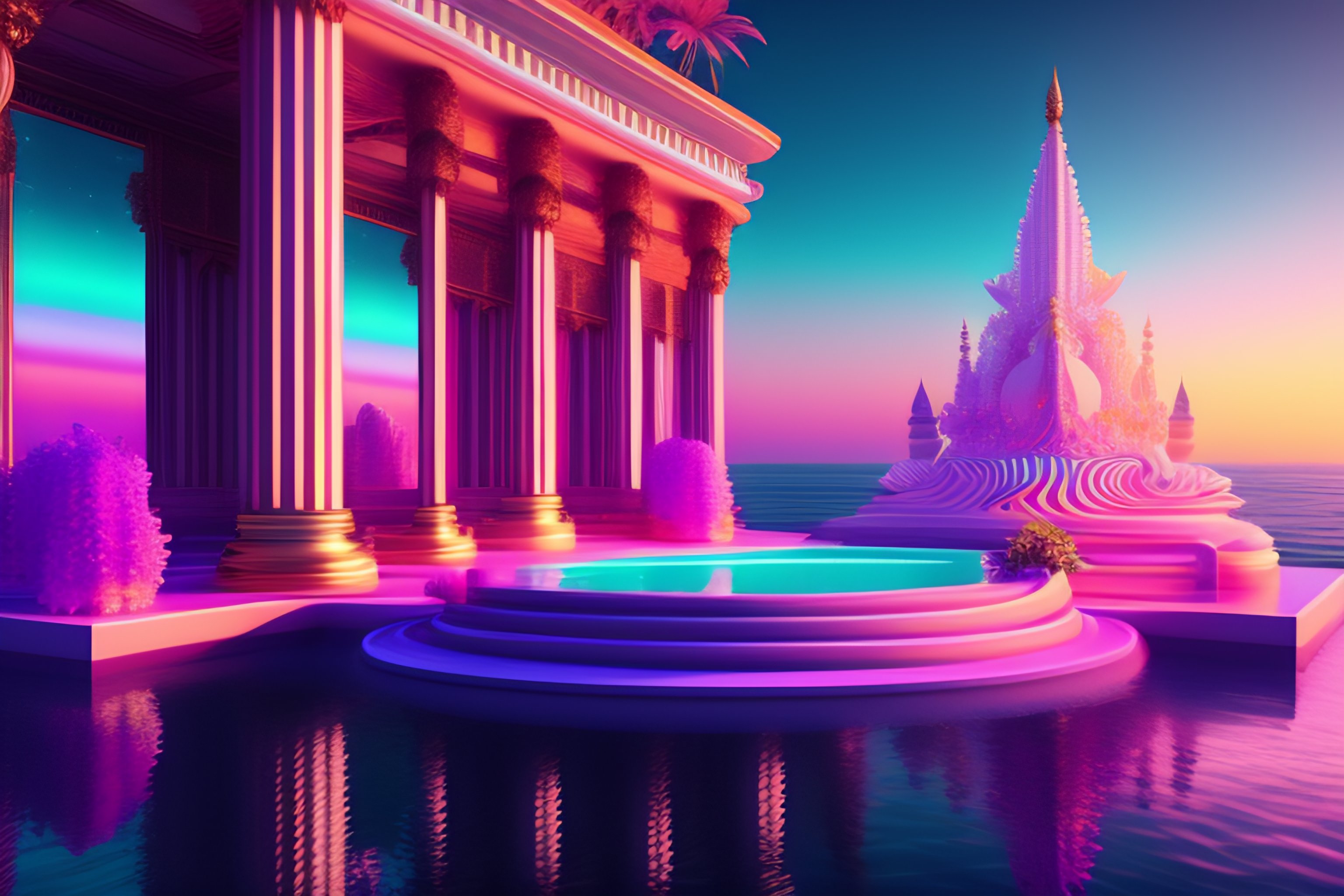 Lexica - Beeple masterpiece, hyperrealistic surrealism, beautiful full body goddess sitting on ...