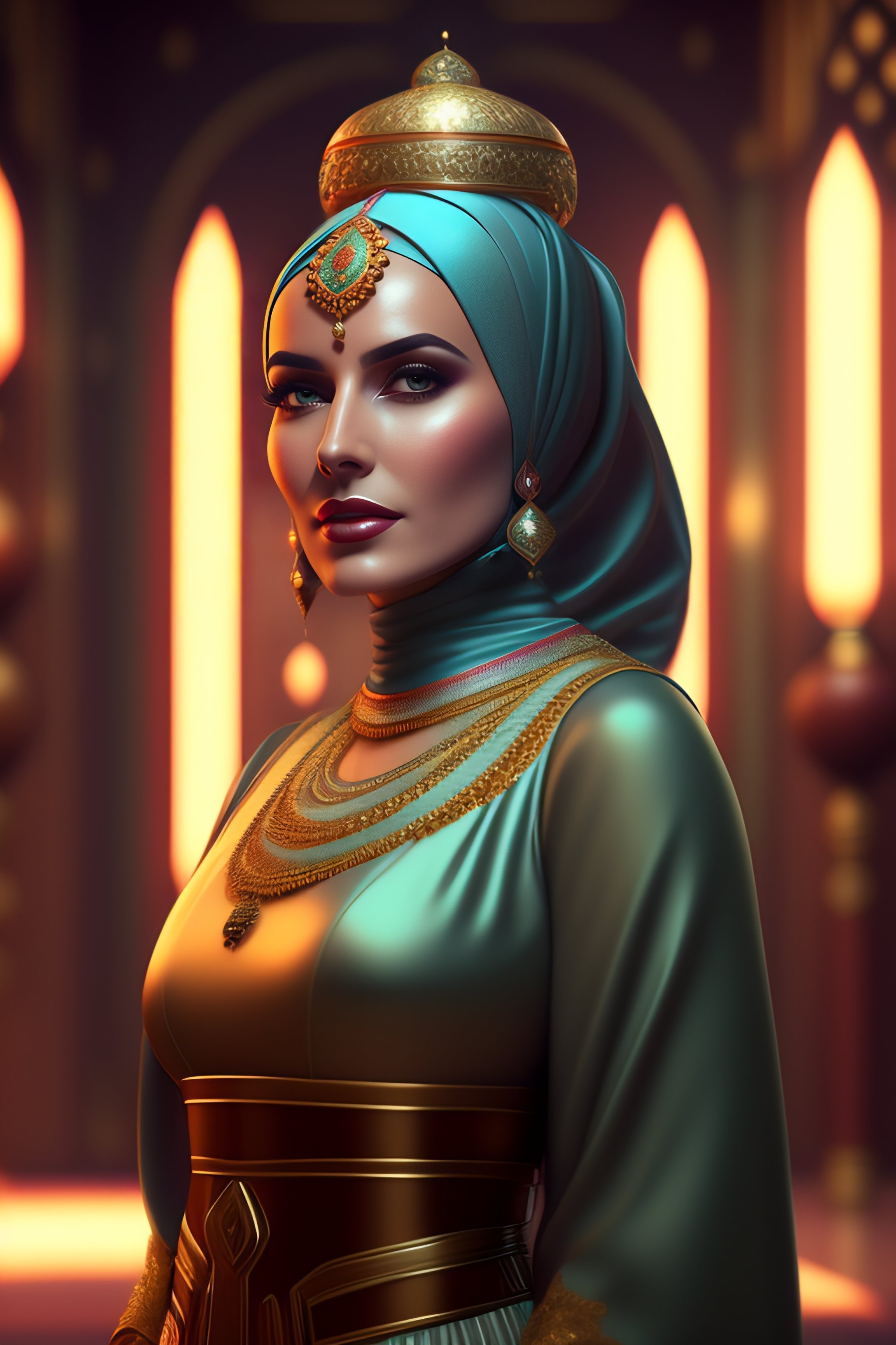 Lexica - Ottoman princess sultan woman in simon stalenhag style 1920s ...