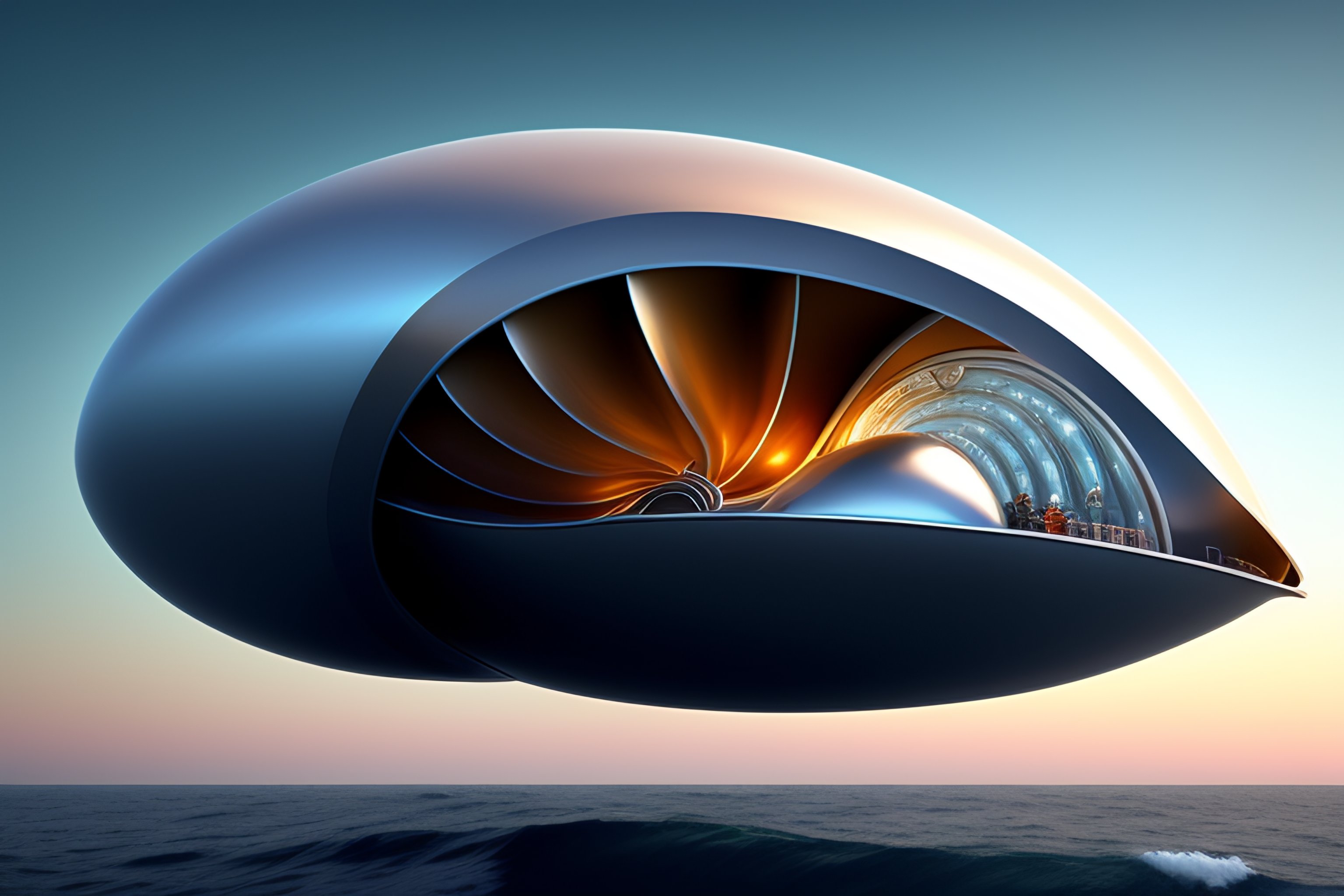 Lexica - Silver nautilus shell is a spaceship