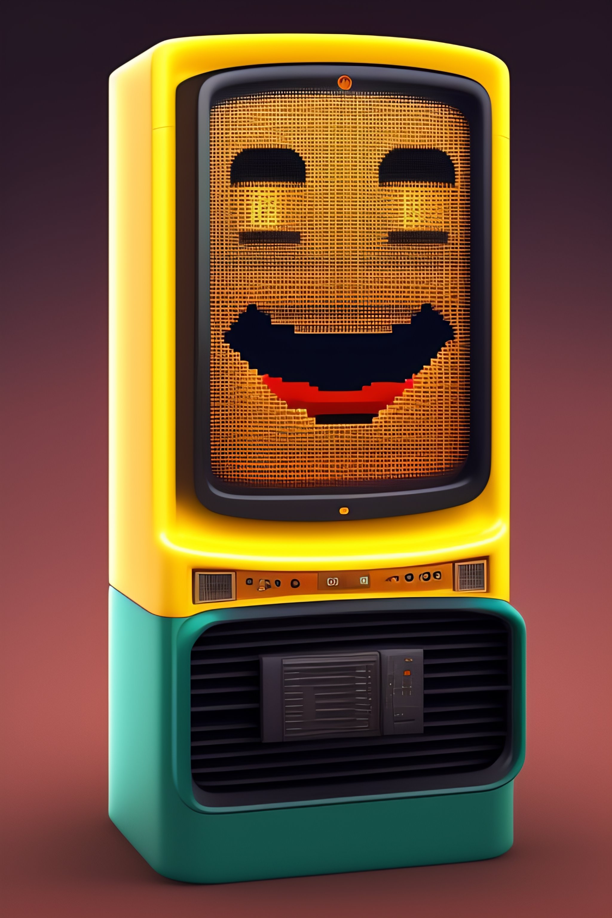 Lexica - Old computer screen with pixelated smiling face, retro, high ...
