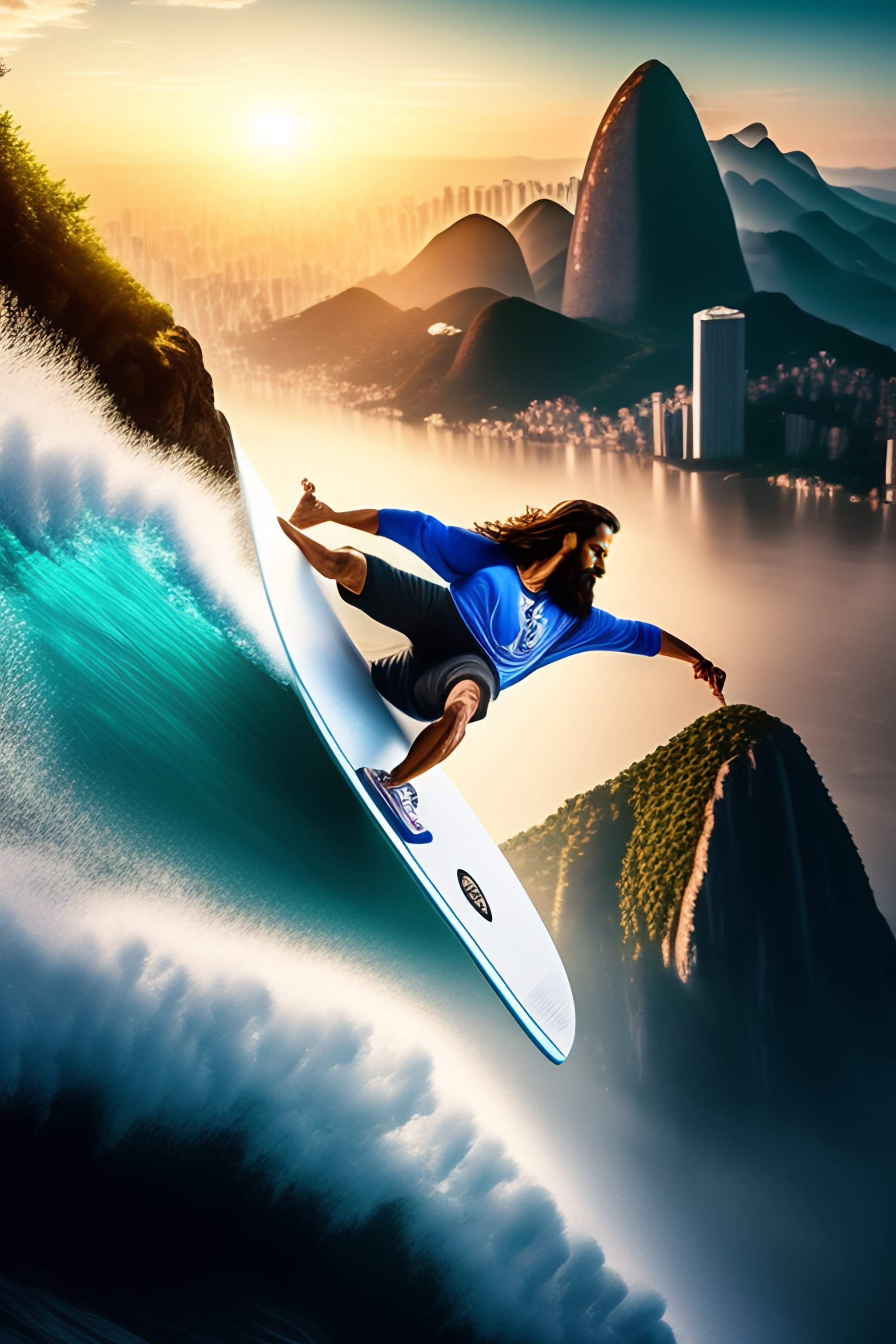 Lexica - Jesus doing a kickflip over rio de janeiro, rembradt, masterpiece,