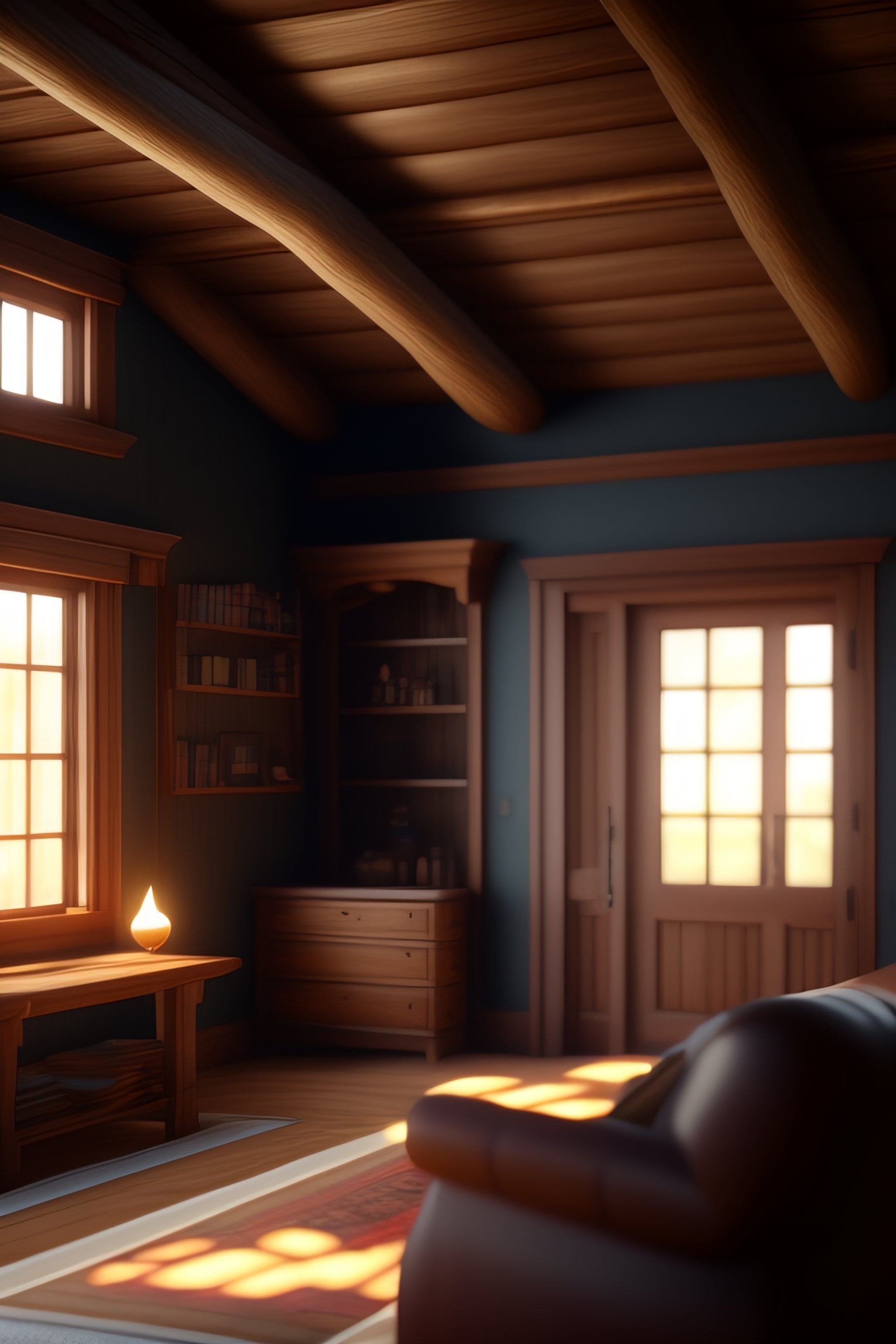 Lexica - Peaceful wooden mansion, interior, unreal engine 5 tech demo ...