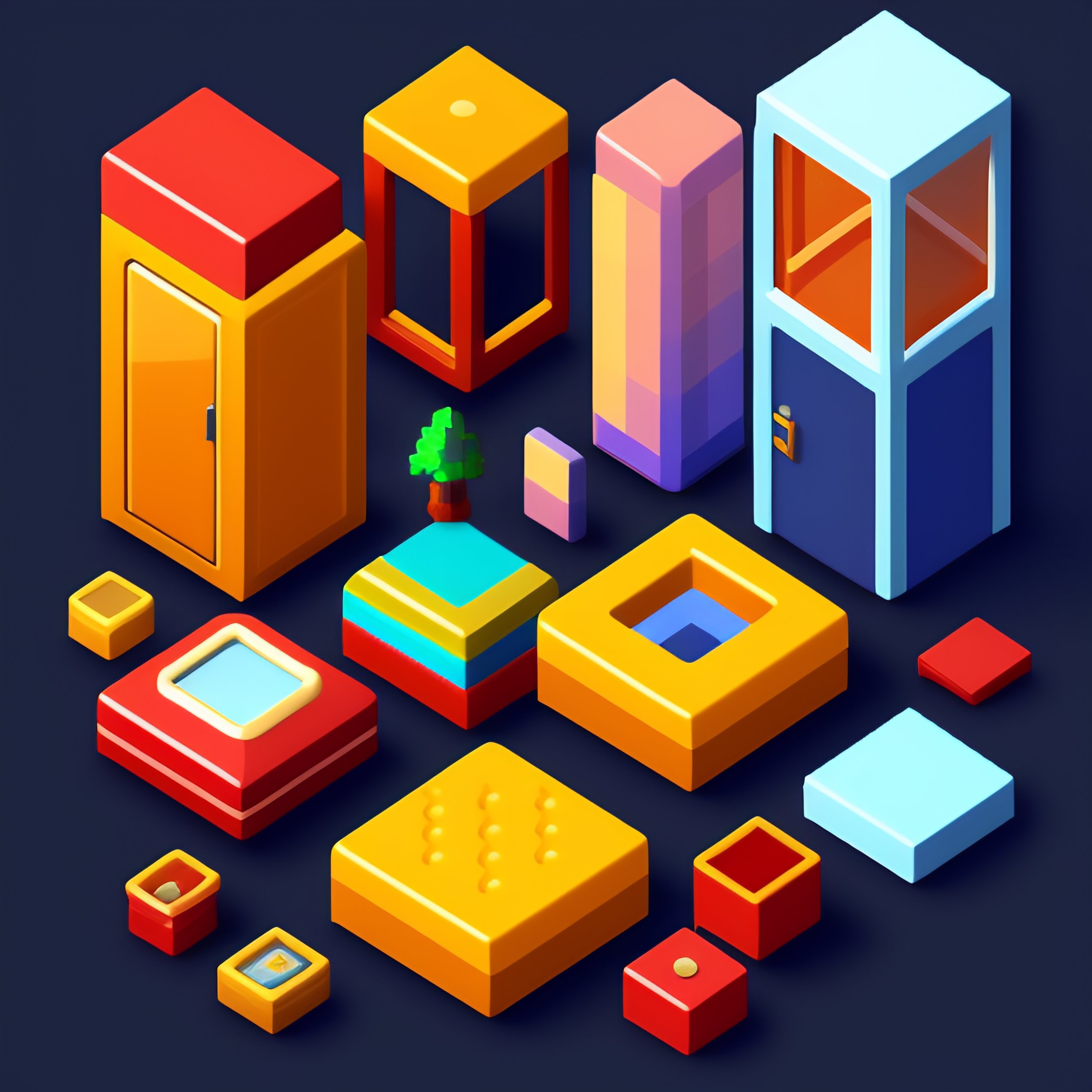 Lexica - Modern plastic isometric pixel art tileset