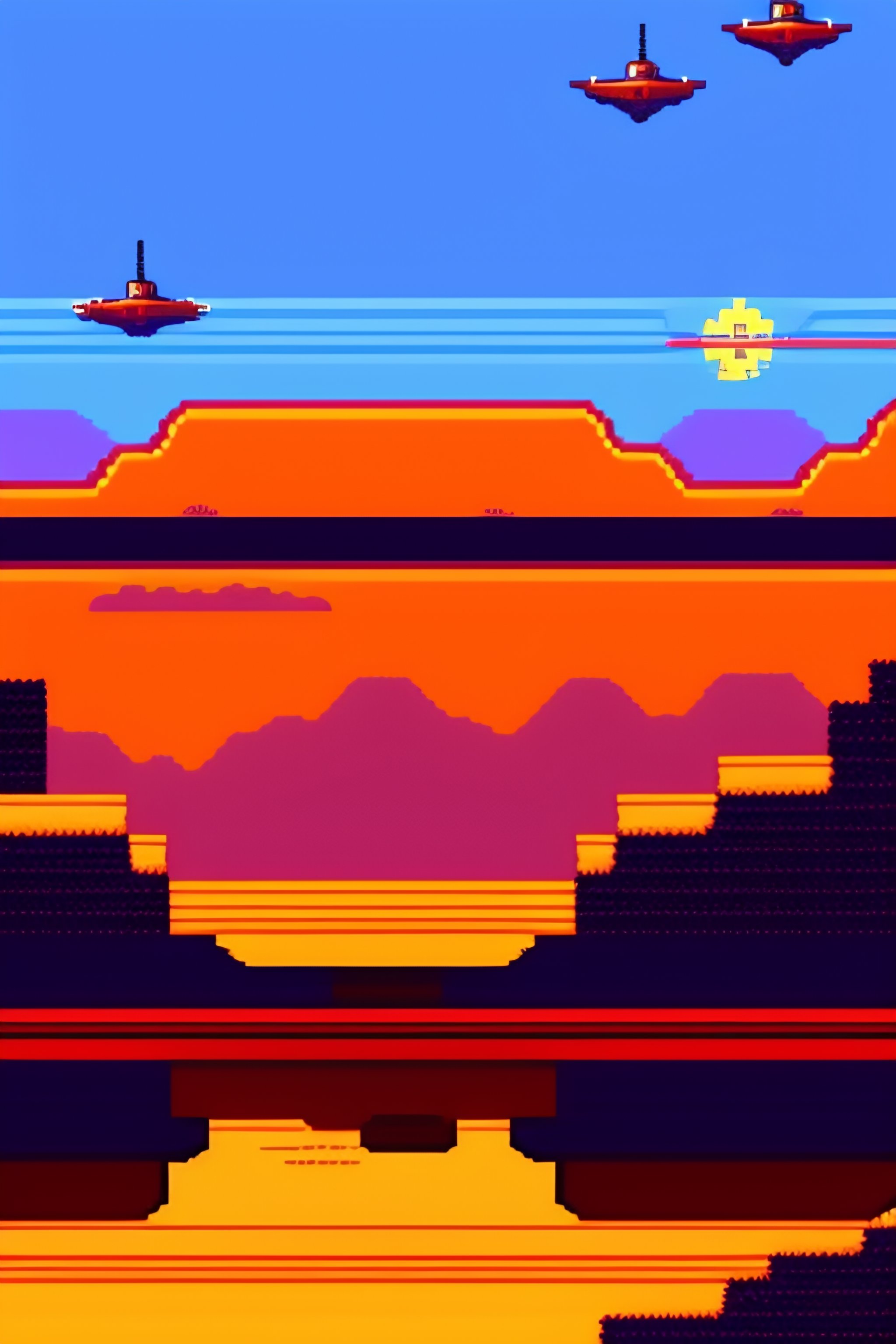 Lexica - Pixel art shmup level background