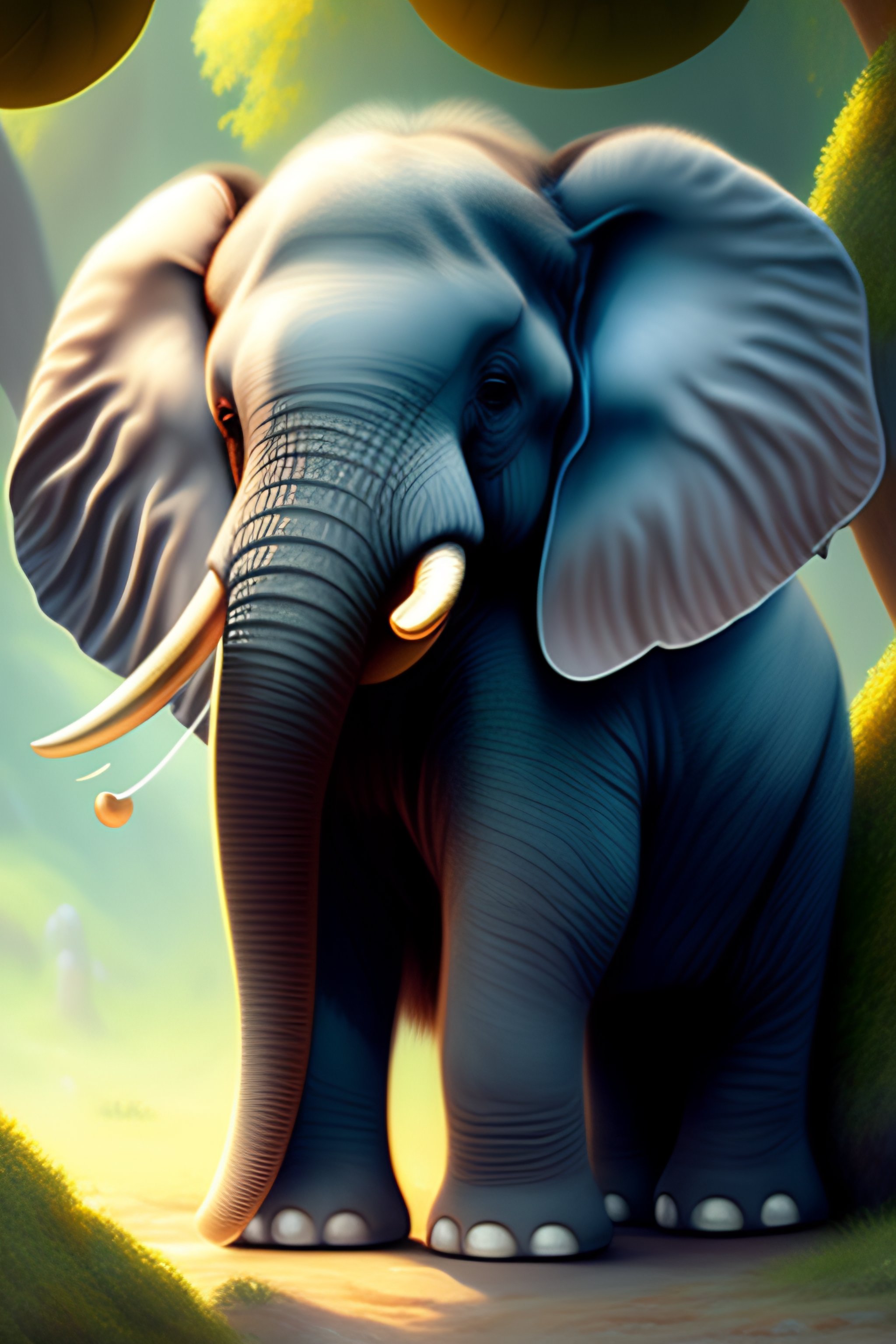 Lexica - Cutie fluffy baby elephant , digital art, 3 d, octave render ...