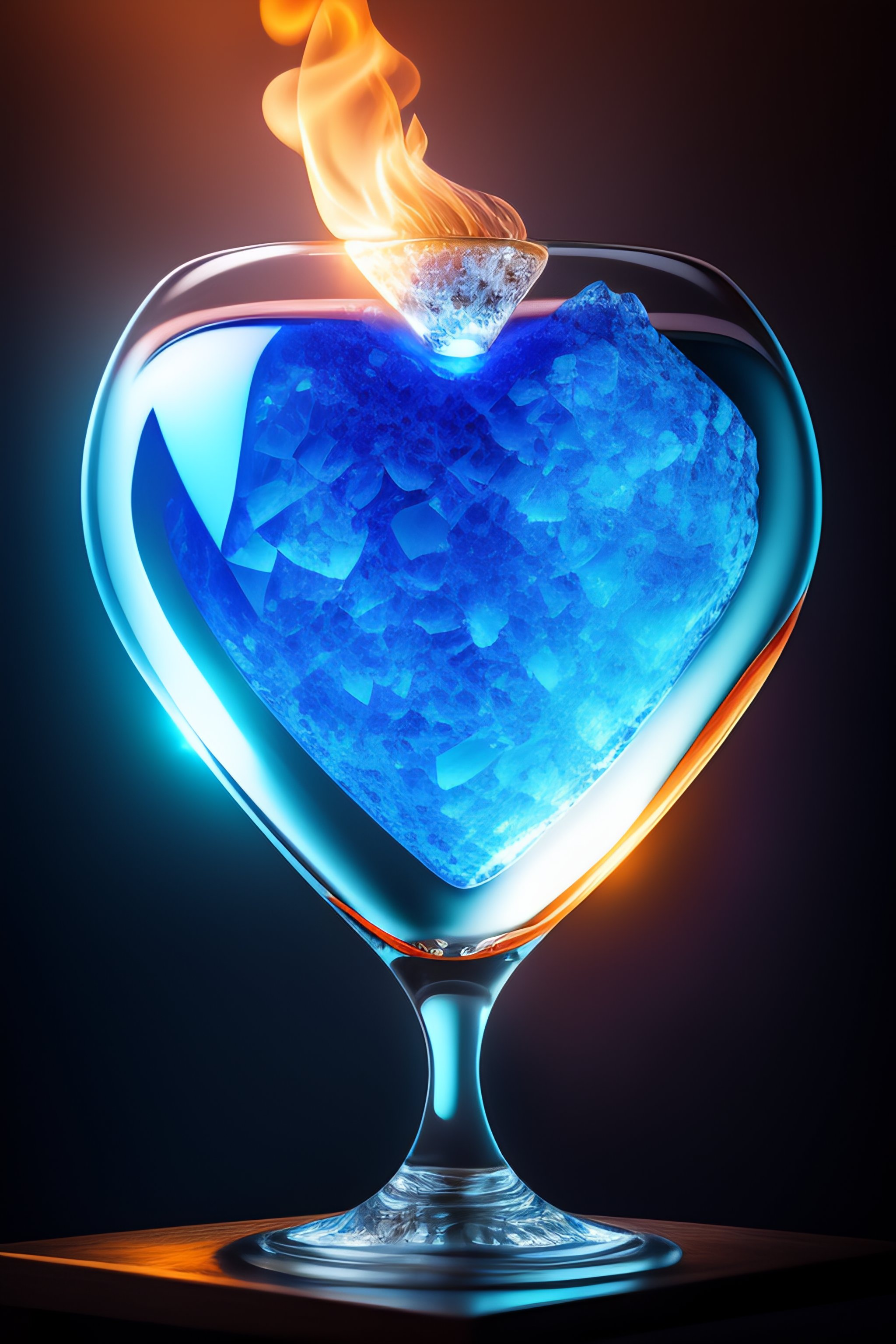 Lexica - Realistic photo of a steel hammer breaking a glass heart into ...