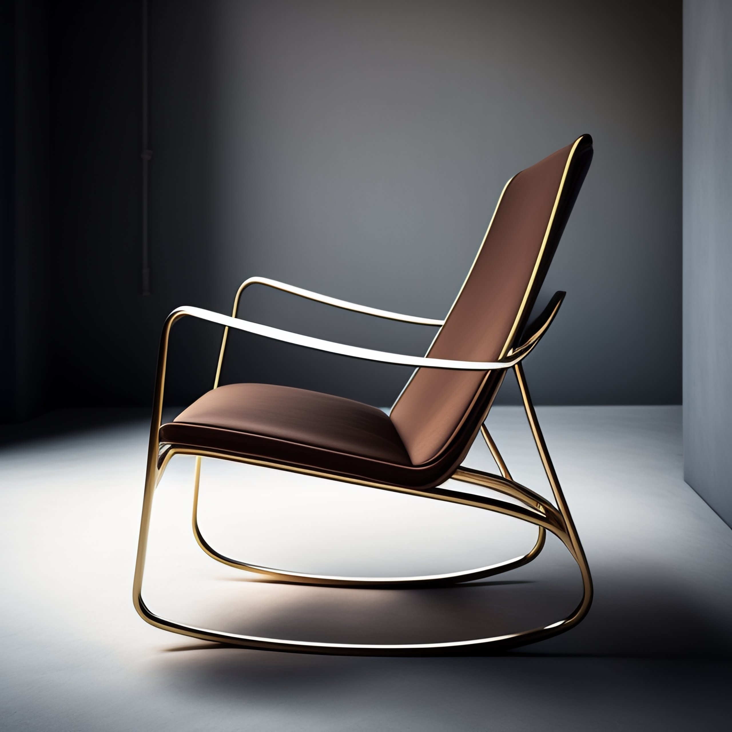 Lexica - Modernist metallic rocking chair, danish design, studio ...