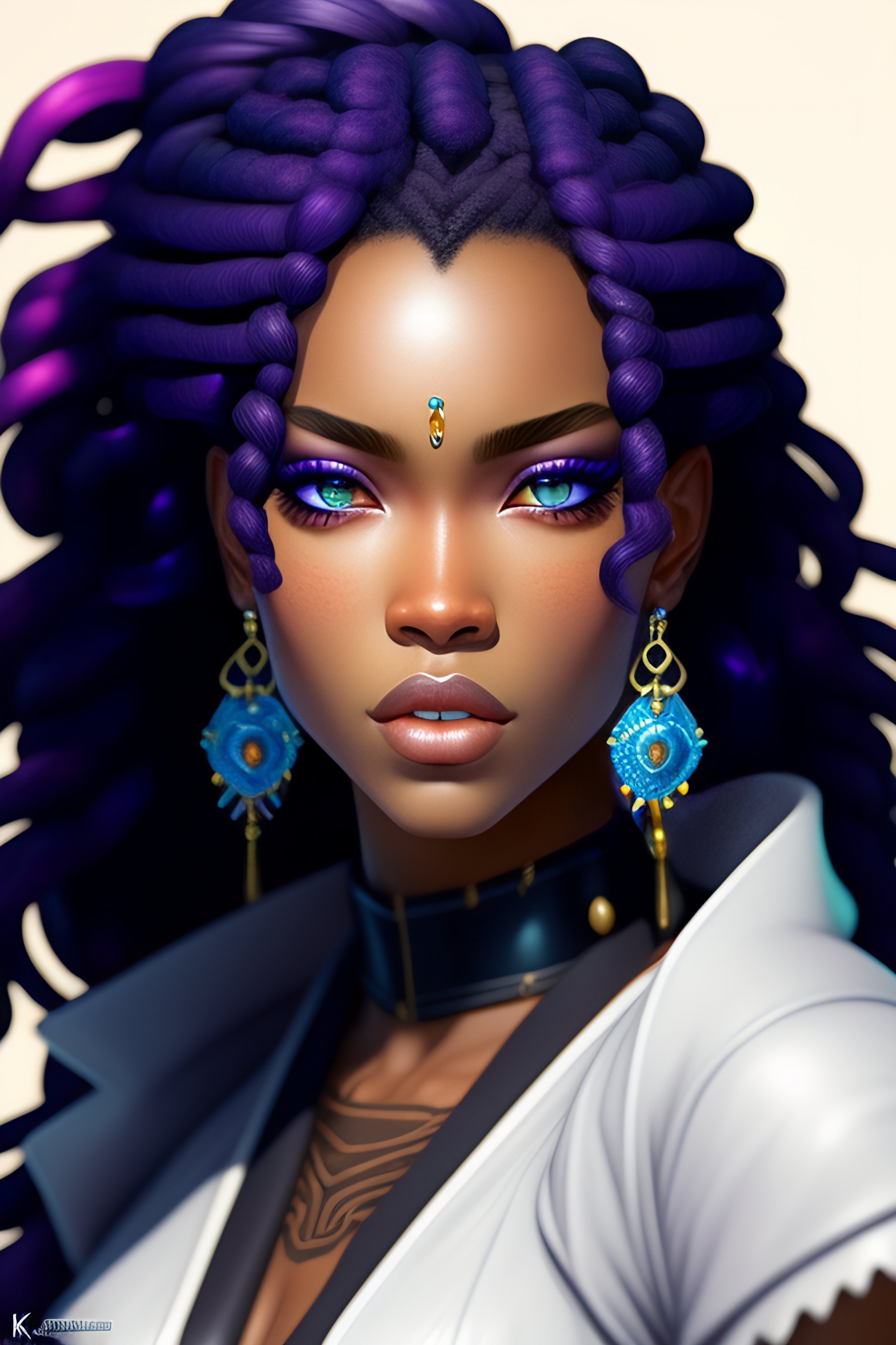 Lexica - Portrait Anime jinx from league of legends braids grunge afro ...