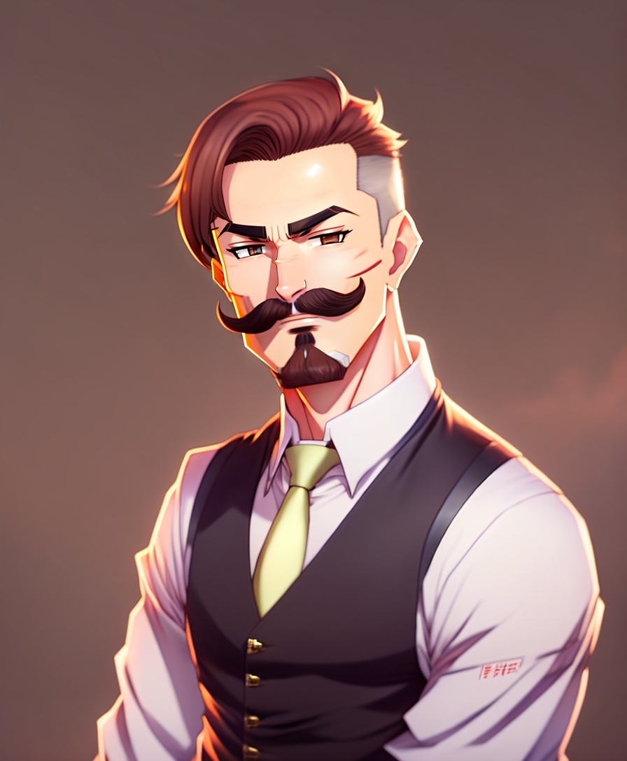 Lexica - Anime, cartoon, AoT, mustache, goatee