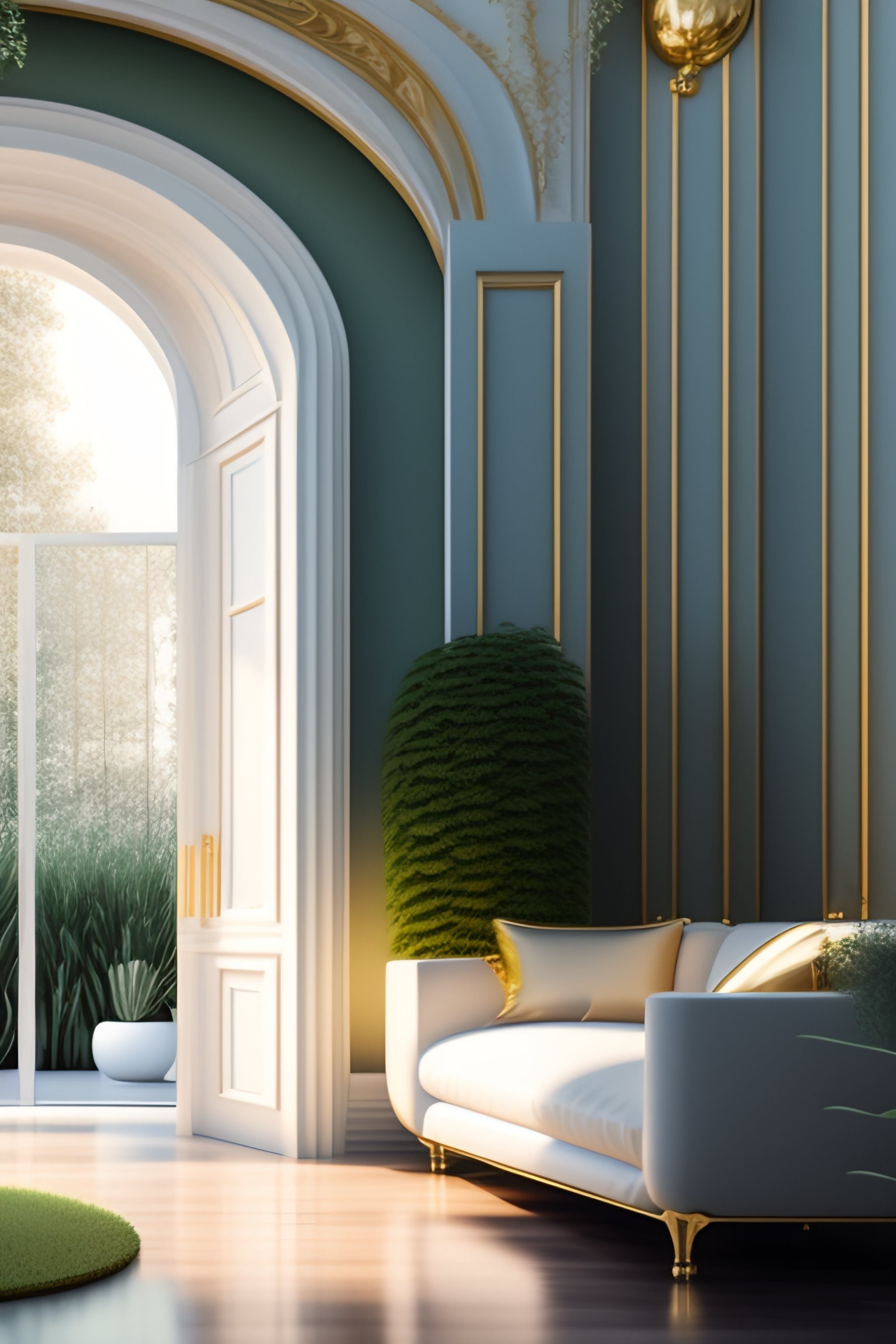 Lexica - Architectural photo of a white minimalist living room interior ...