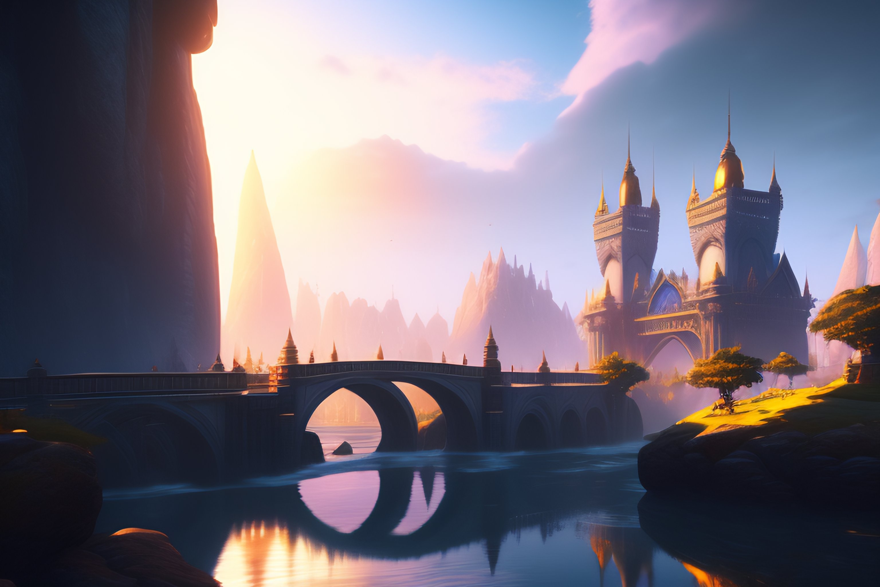 Lexica - Beautiful fantasy city made from white stone and bright copper ...