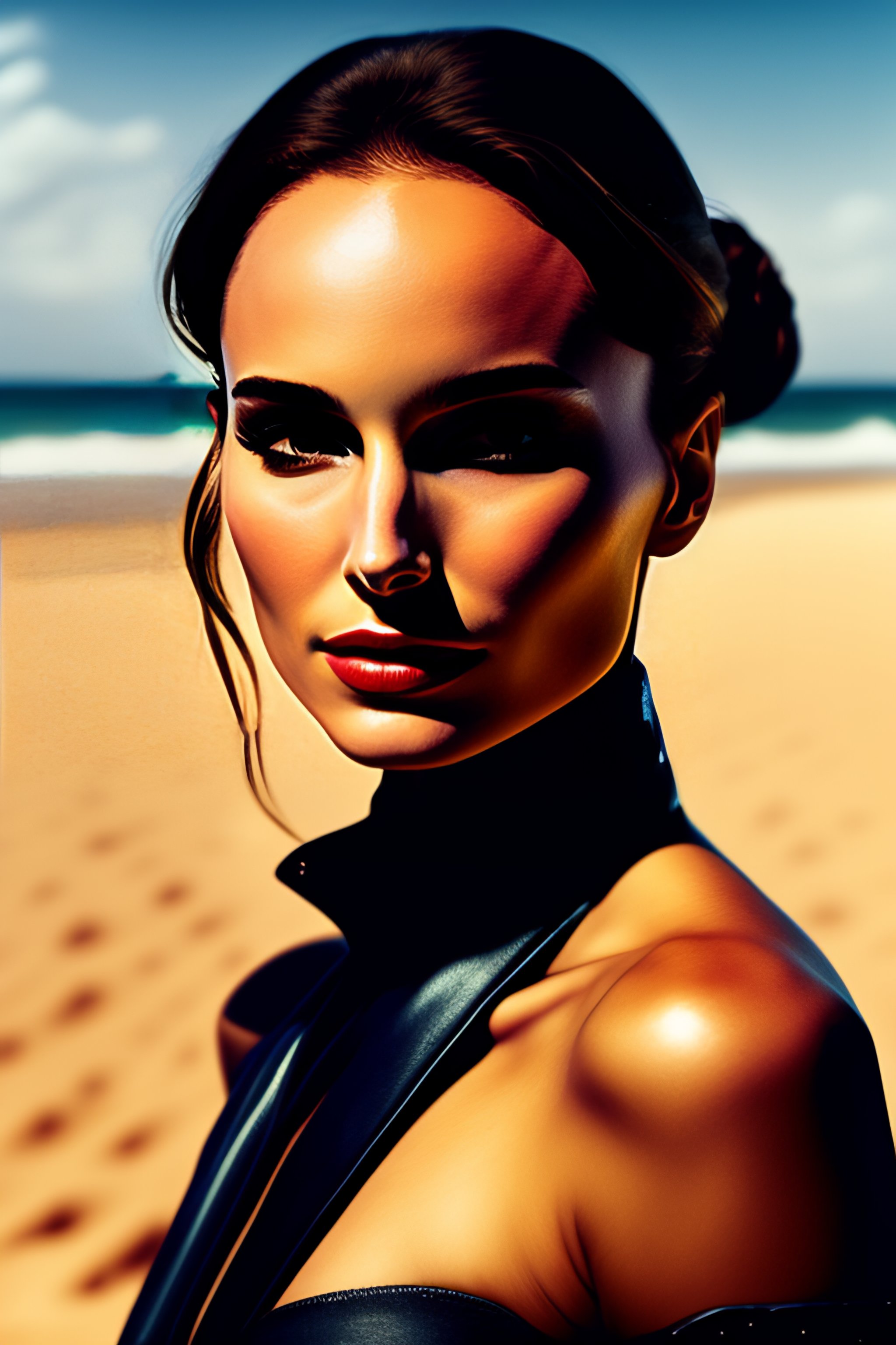 Lexica - Photograph, natalie portman, beach, metal gear solid