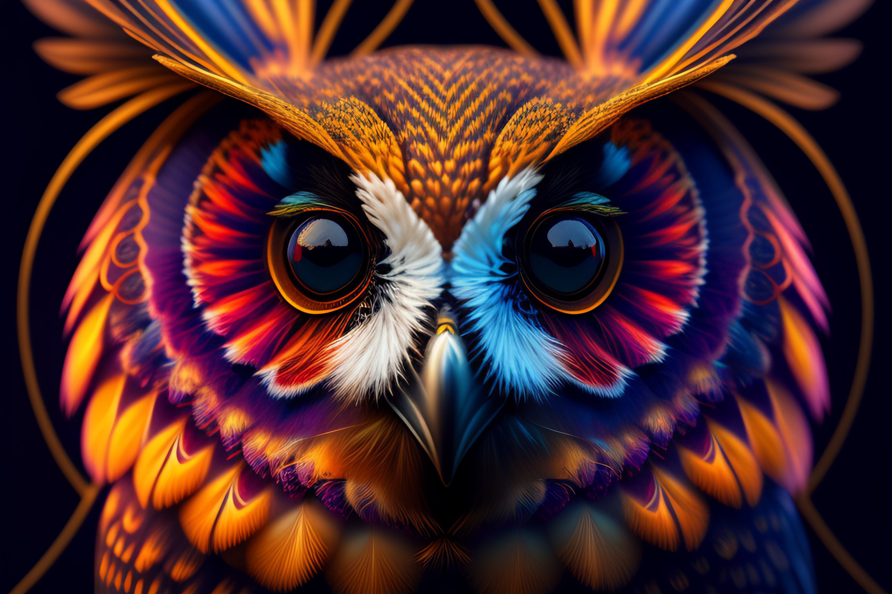 Lexica - Symmetry product mate render intense colors classical owl ...