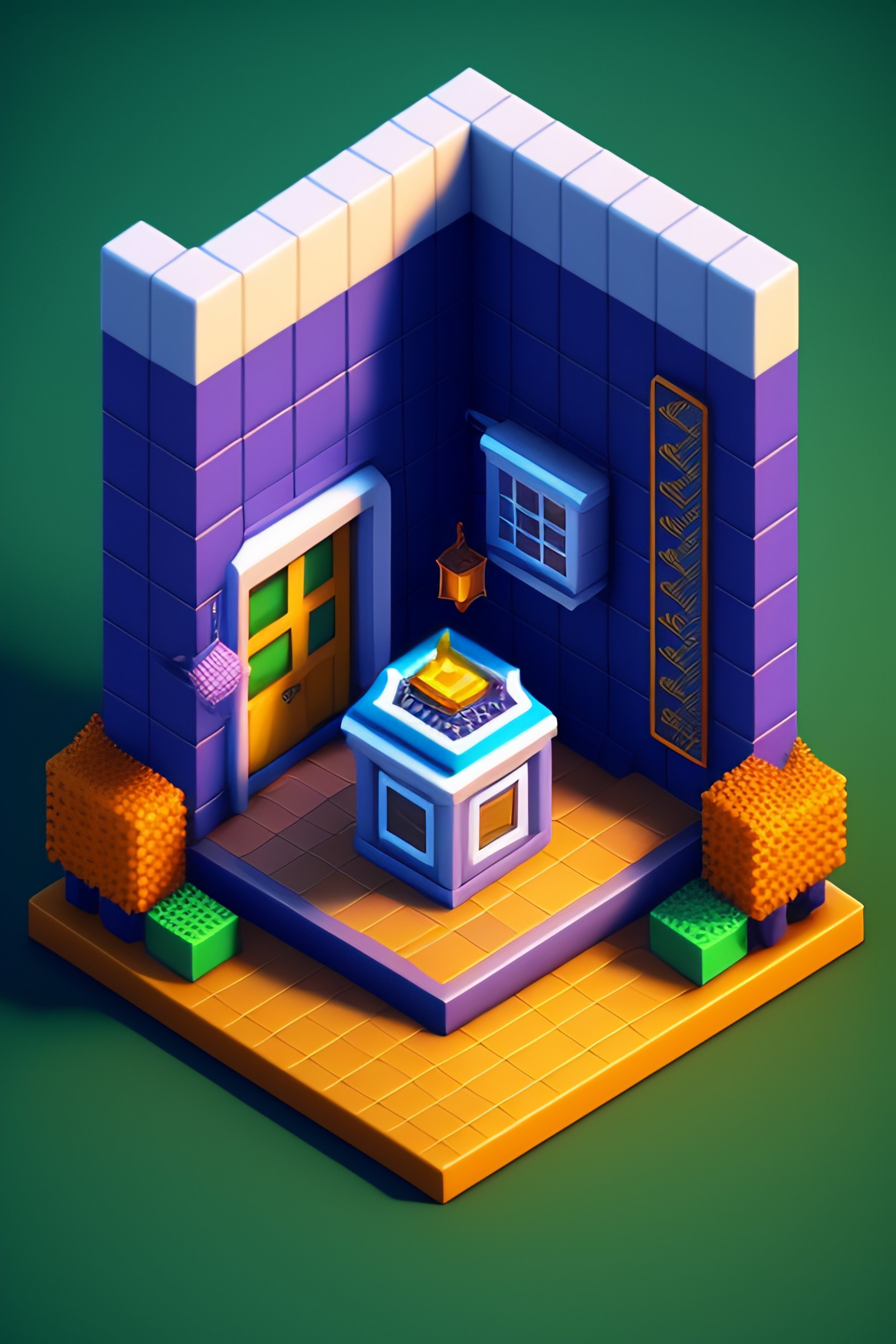 Lexica - Detailed isometric school, pixel art, unreal engine voxel render
