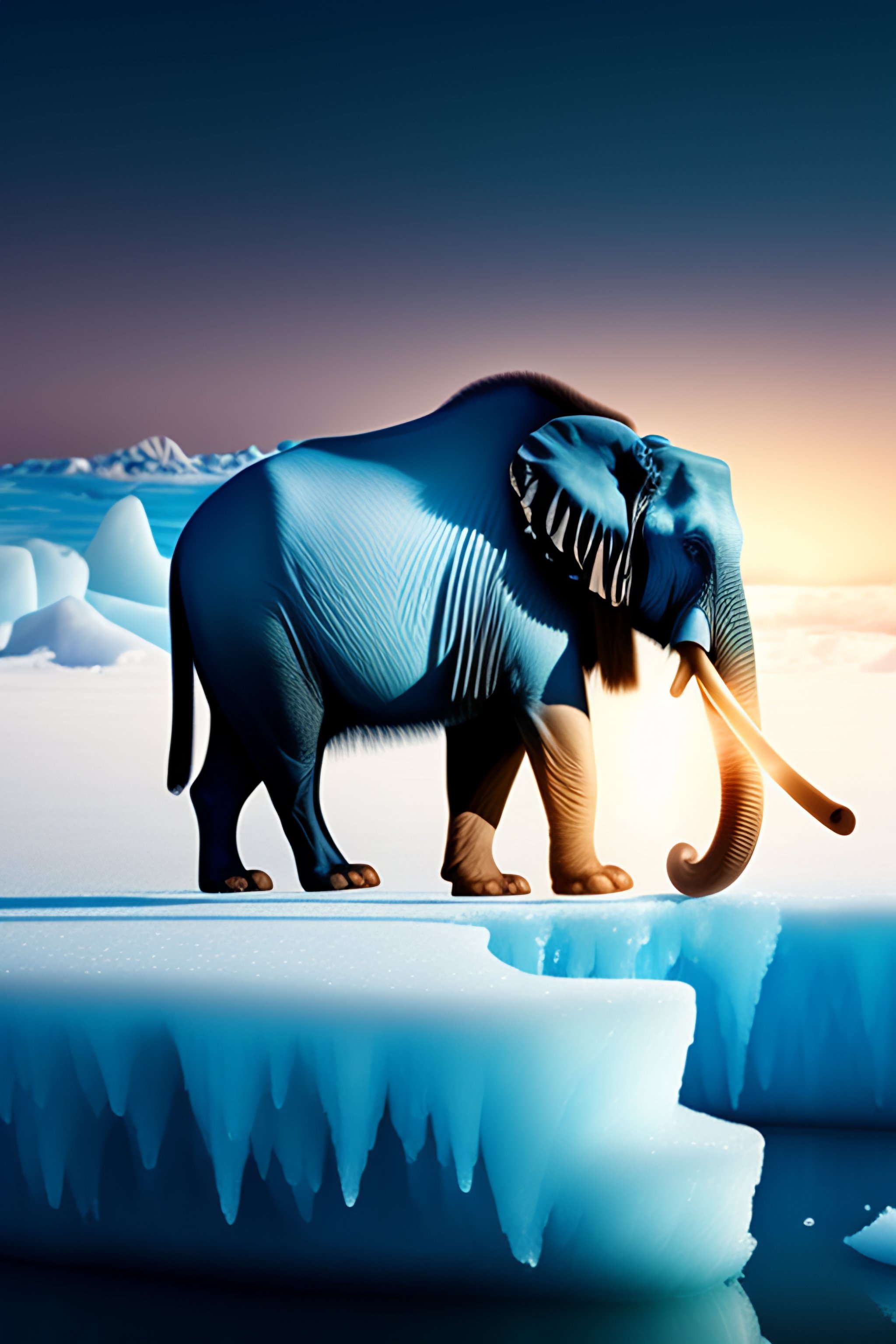 Lexica - Ice melting the ice age. Ancient animals freeze die