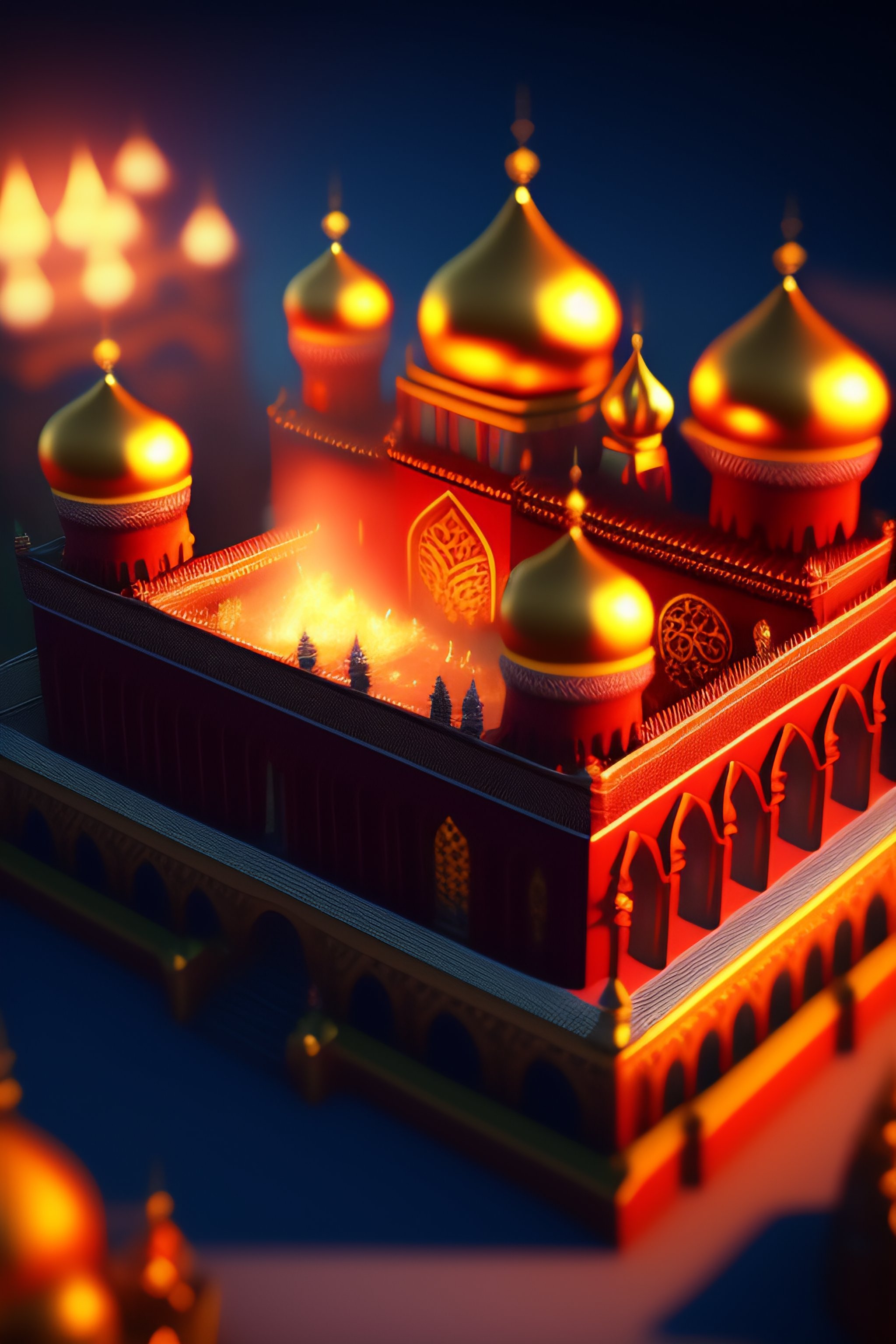 Lexica - Detailed isometric Kremlin on fire, strategic game, no ...