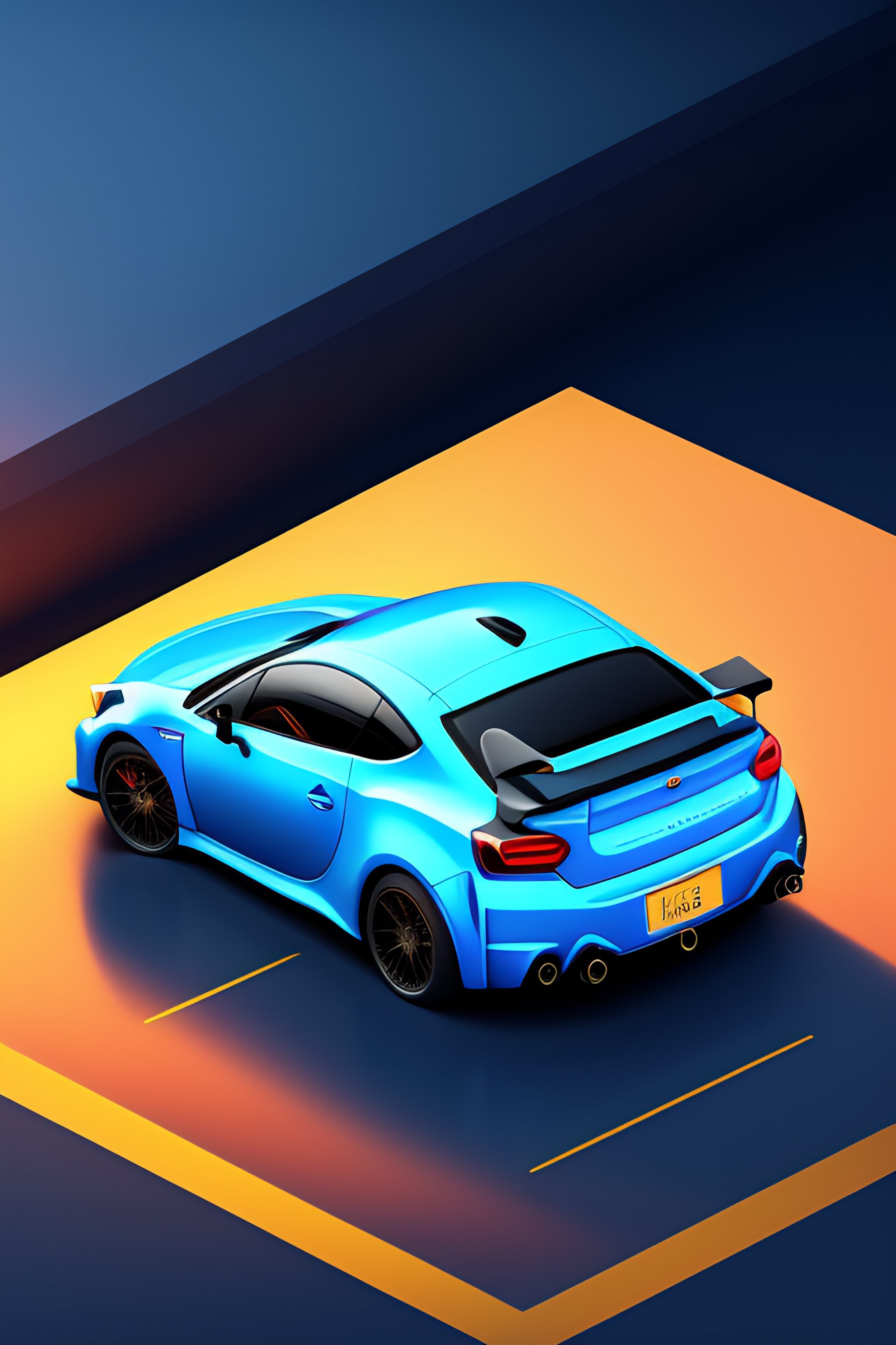 Lexica - Vector art of a single blue subaru brz, isometric, 4 k ...