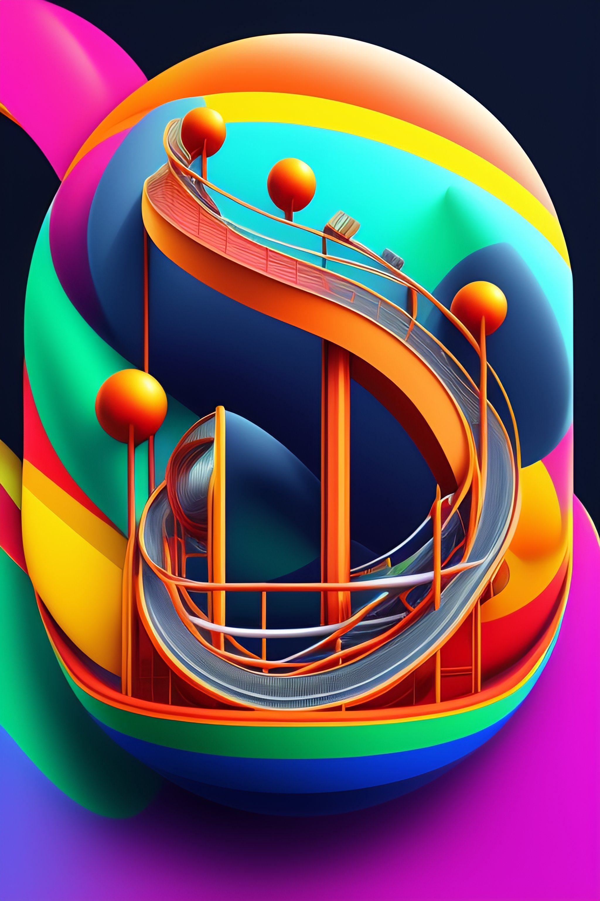 Lexica - Roller coaster, concept art, digital painting, suprematism ...